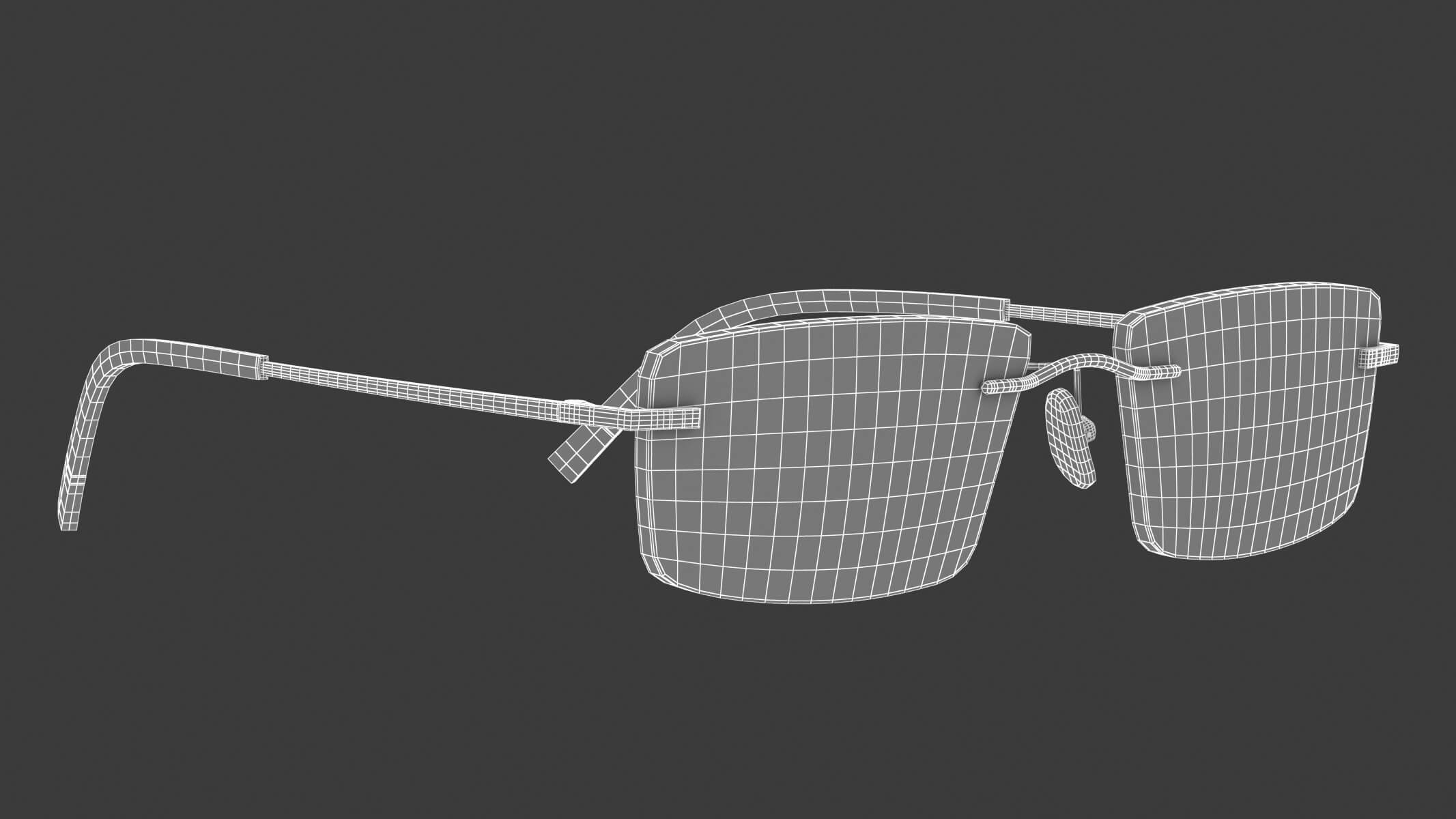 Rectangular Rimless Eyeglasses - 3D Model by frezzy