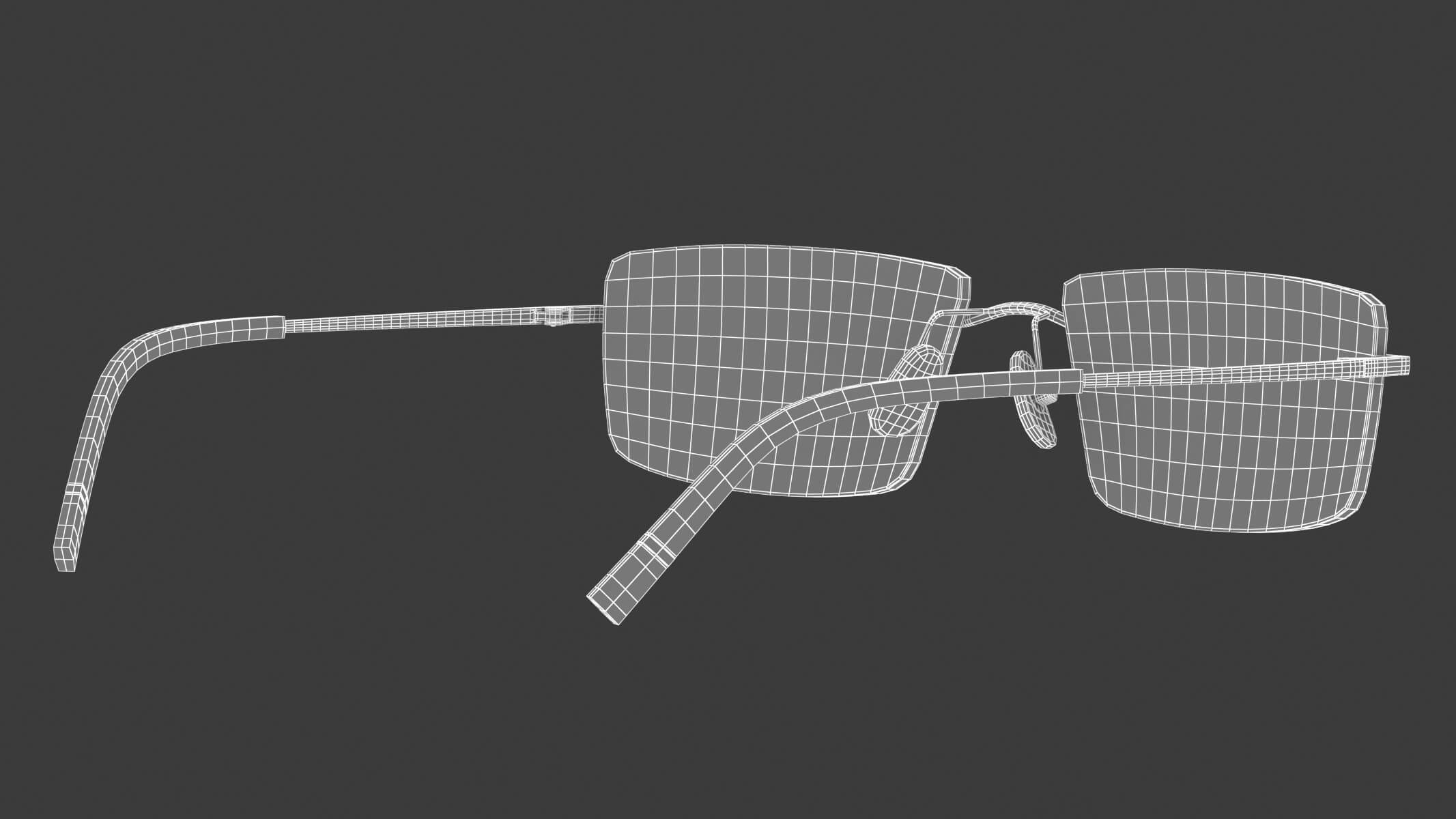 Rectangular Rimless Eyeglasses - 3D Model by frezzy