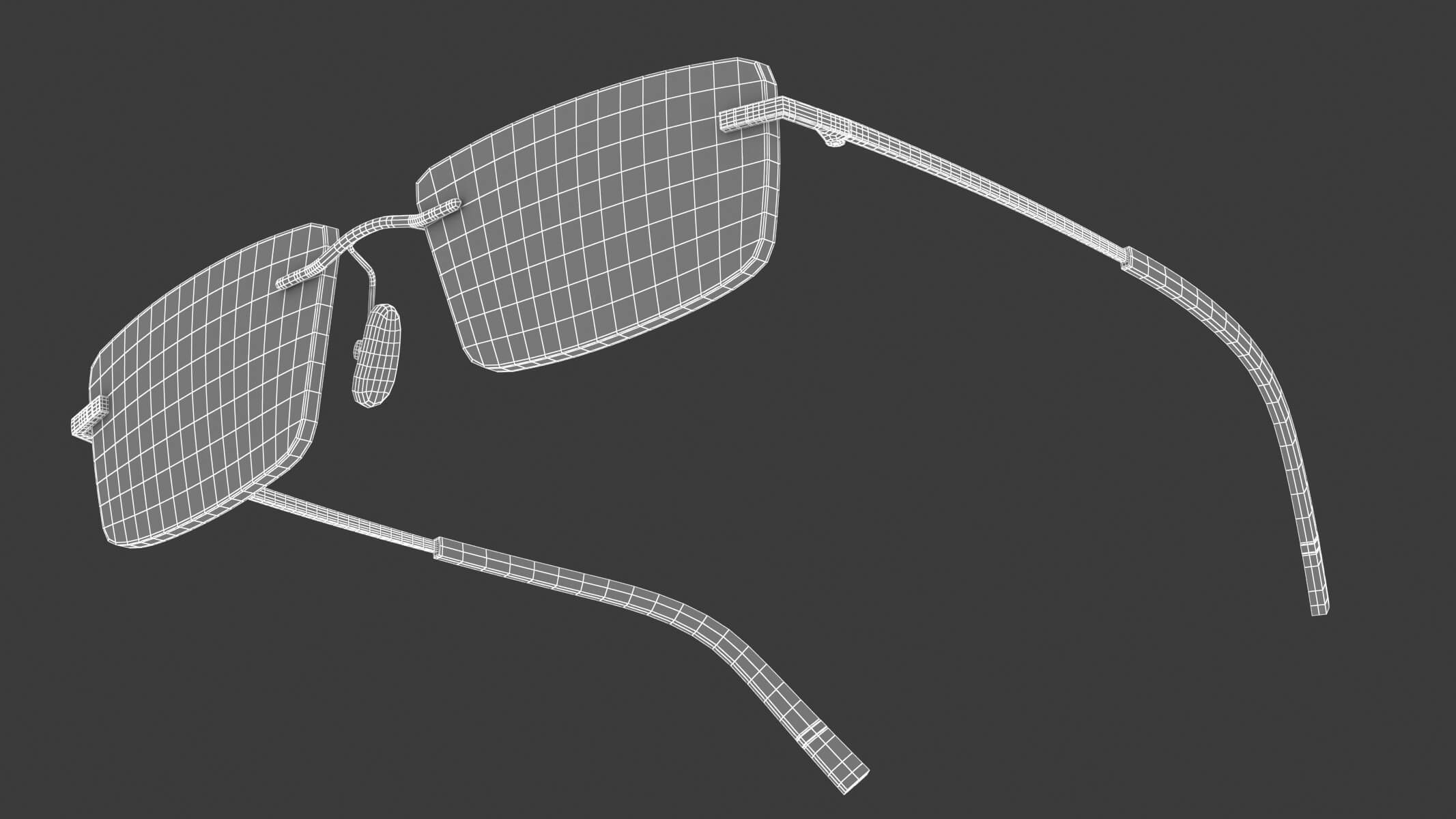 Rectangular Rimless Eyeglasses - 3D Model by frezzy