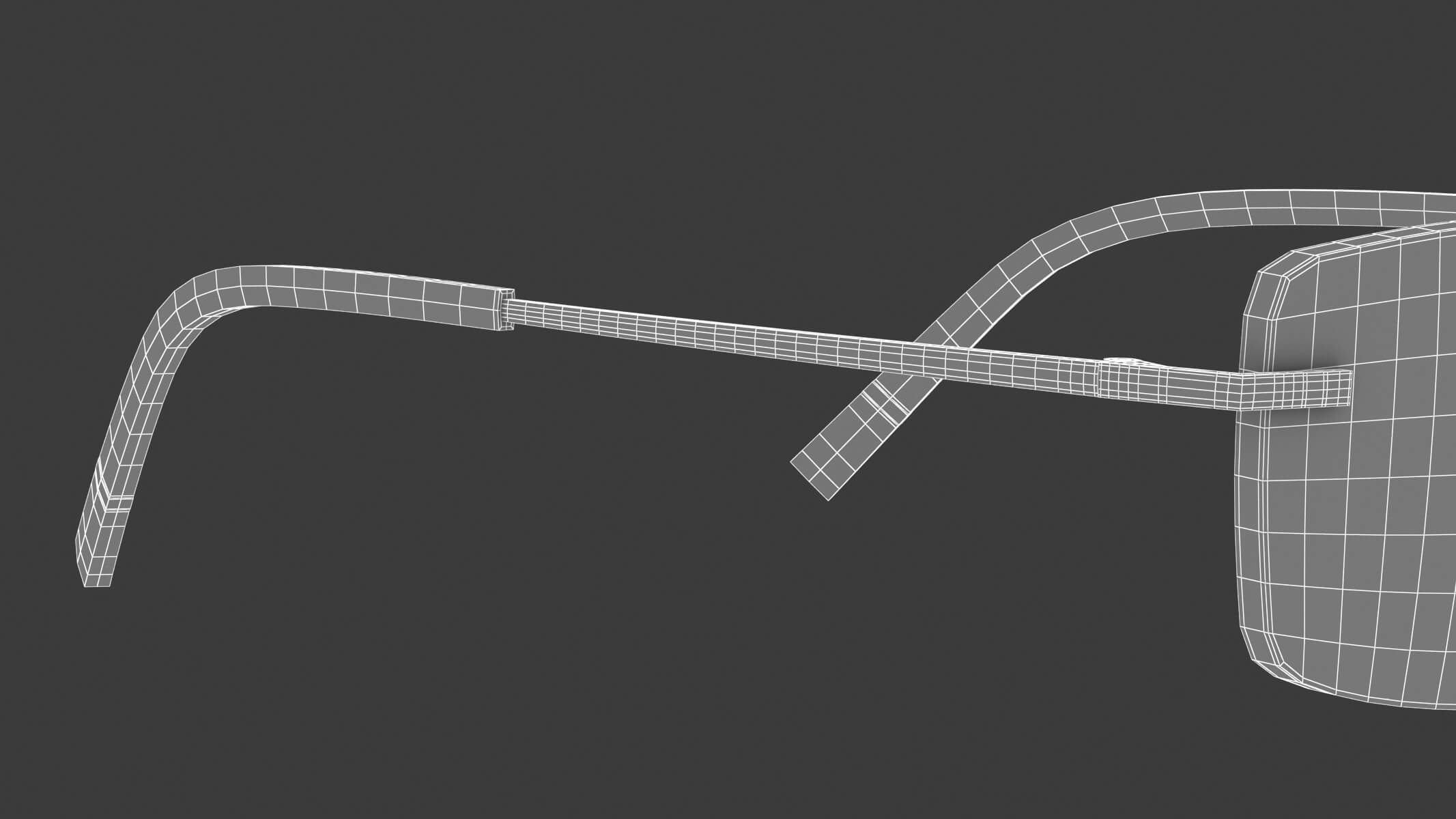 Rectangular Rimless Eyeglasses - 3D Model by frezzy