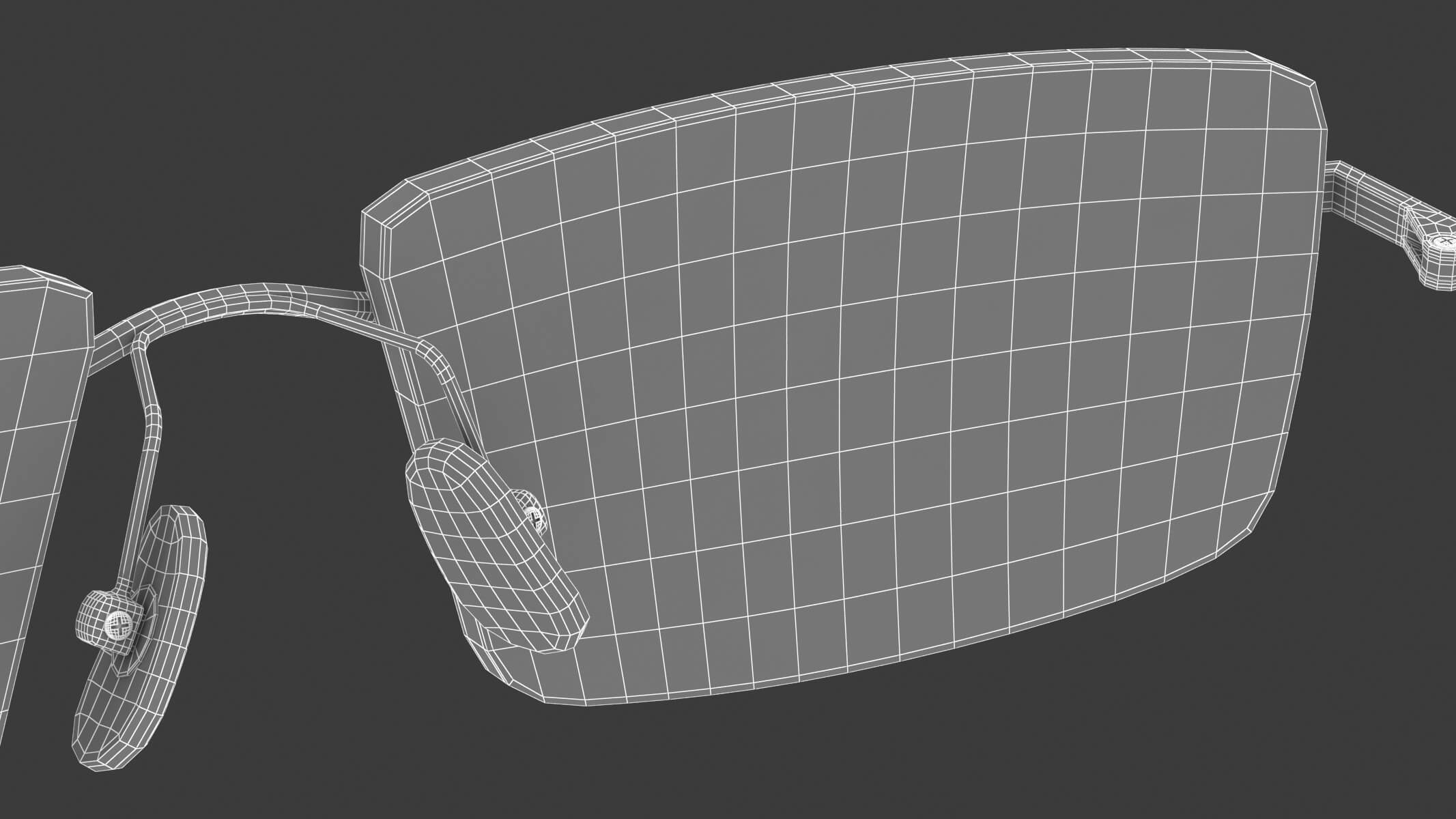 Rectangular Rimless Eyeglasses - 3D Model by frezzy