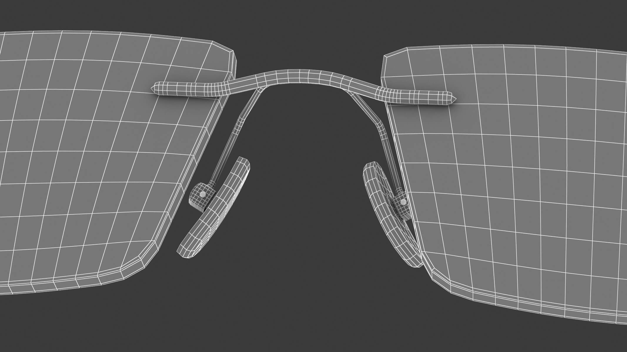 Rectangular Rimless Eyeglasses - 3D Model by frezzy