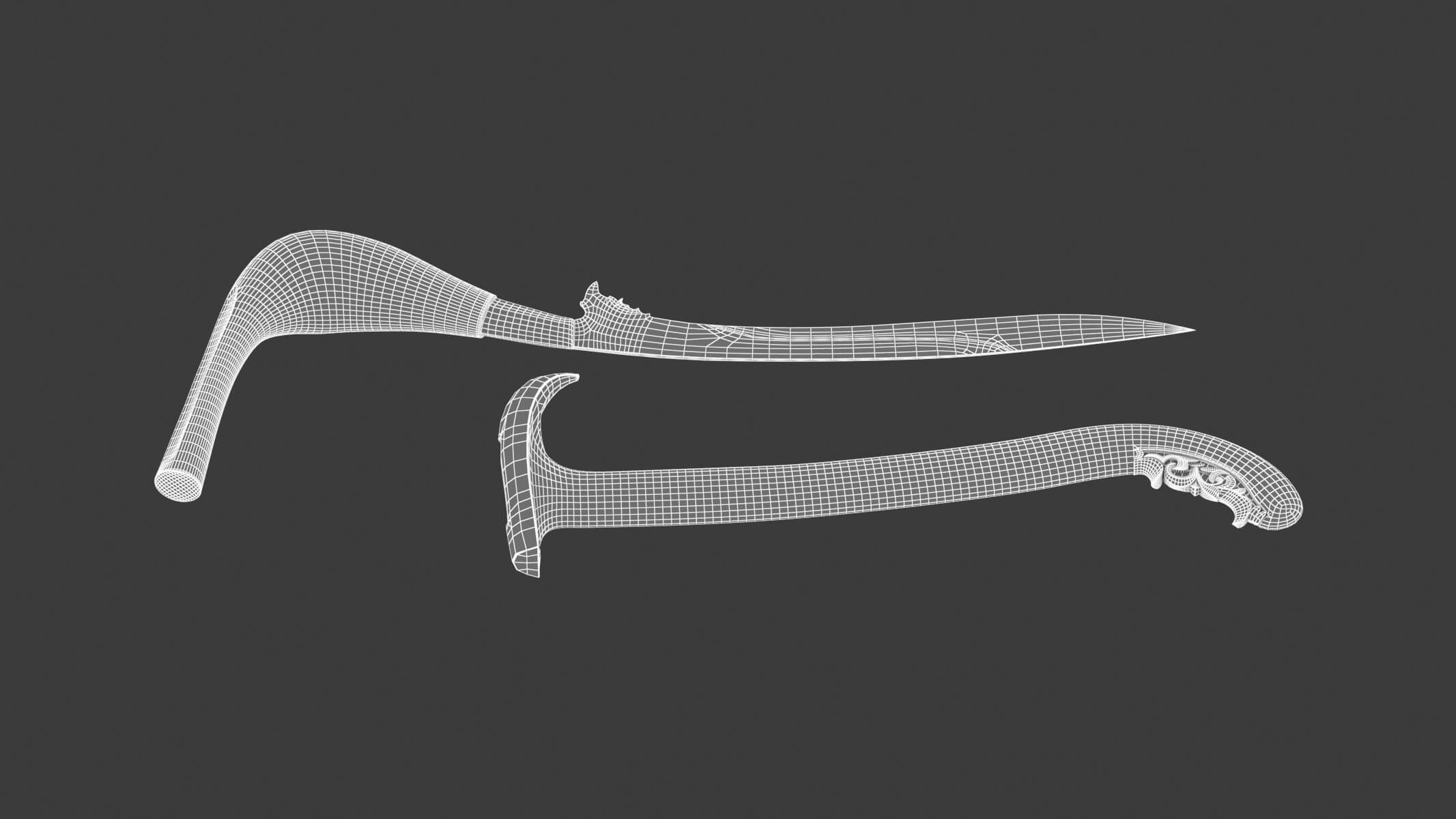 Rencong Dagger - 3D Model by frezzy