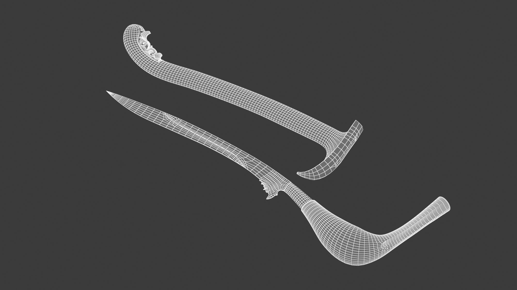 Rencong Dagger - 3D Model by frezzy