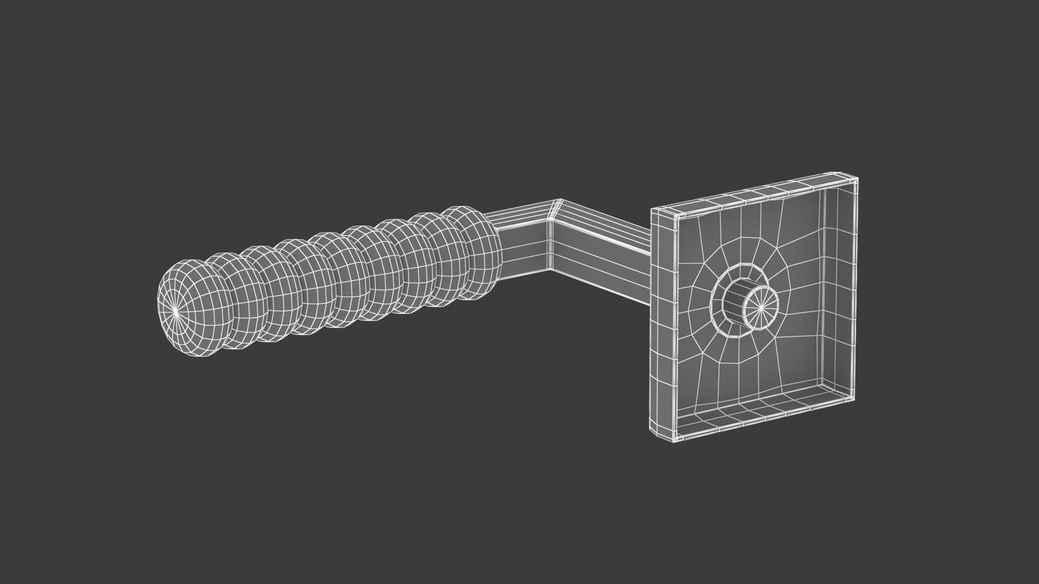 Rose Door Handle Brass - 3D Model by frezzy