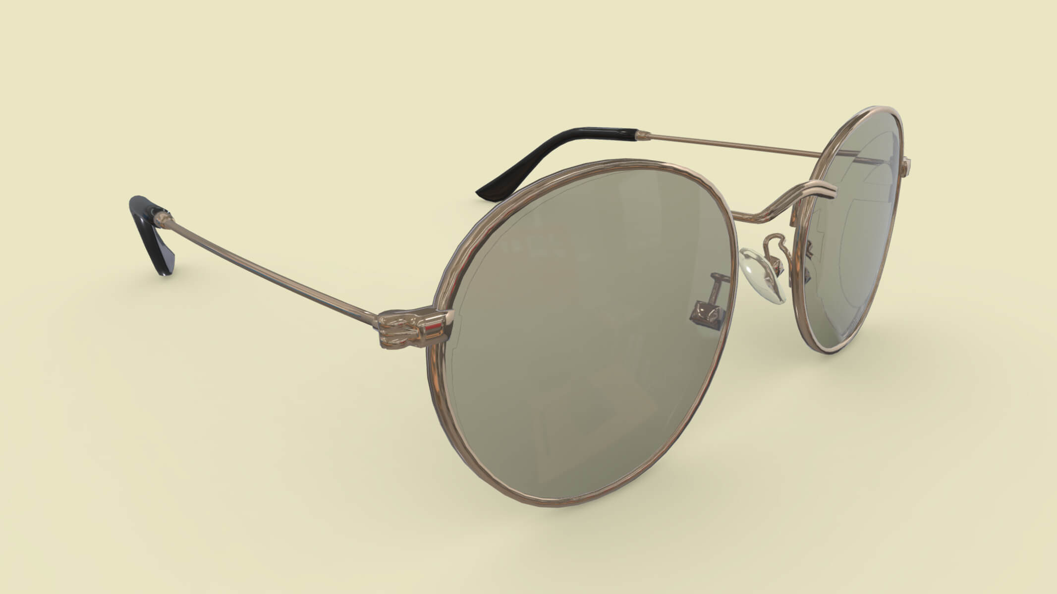 Round Polarized Sunglasses Low Poly - 3D Model by frezzy