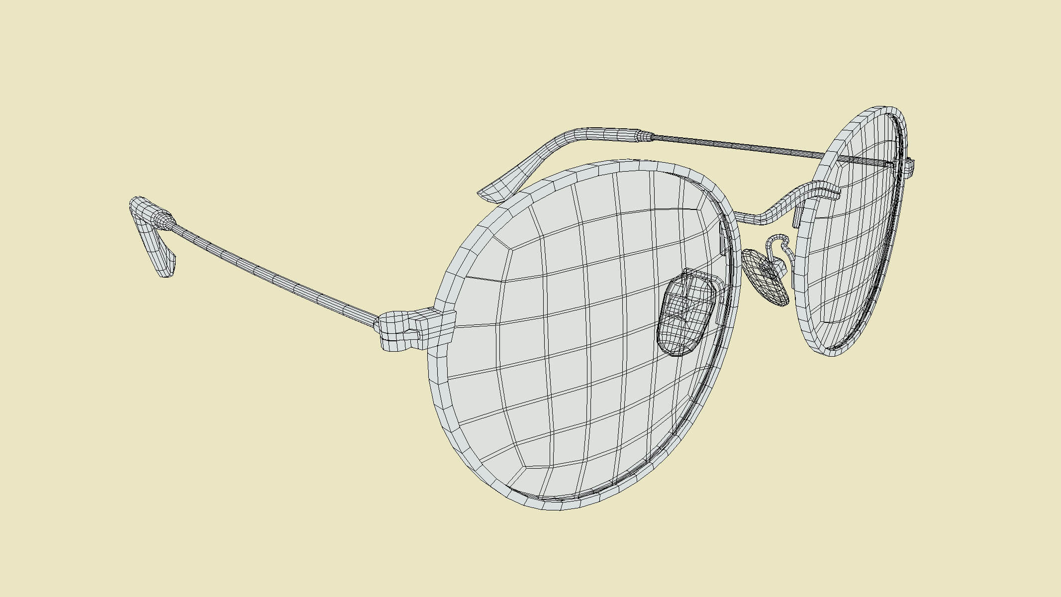 Round Polarized Sunglasses Low Poly - 3D Model by frezzy