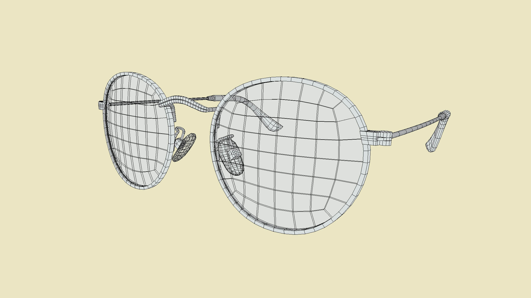 Round Polarized Sunglasses Low Poly - 3D Model by frezzy