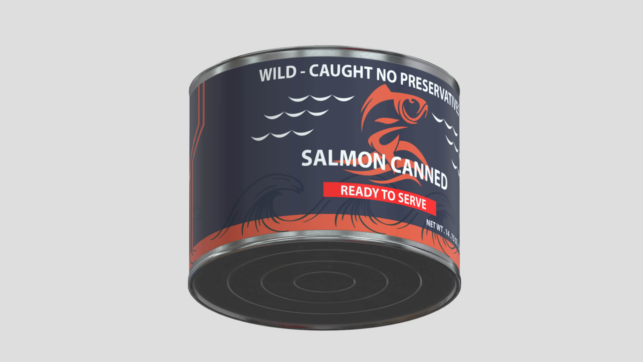 Salmon Canned Low Poly - 3D Model by frezzy