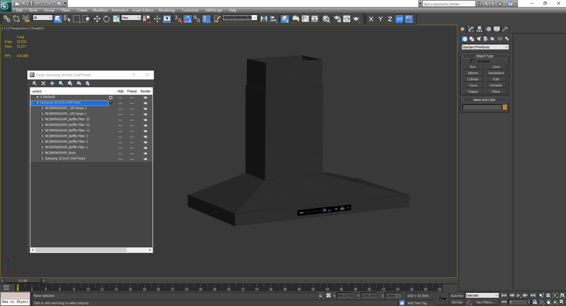 Samsung 36 Inch Wall Mounted Chef Collection Hood - 3D Model by frezzy