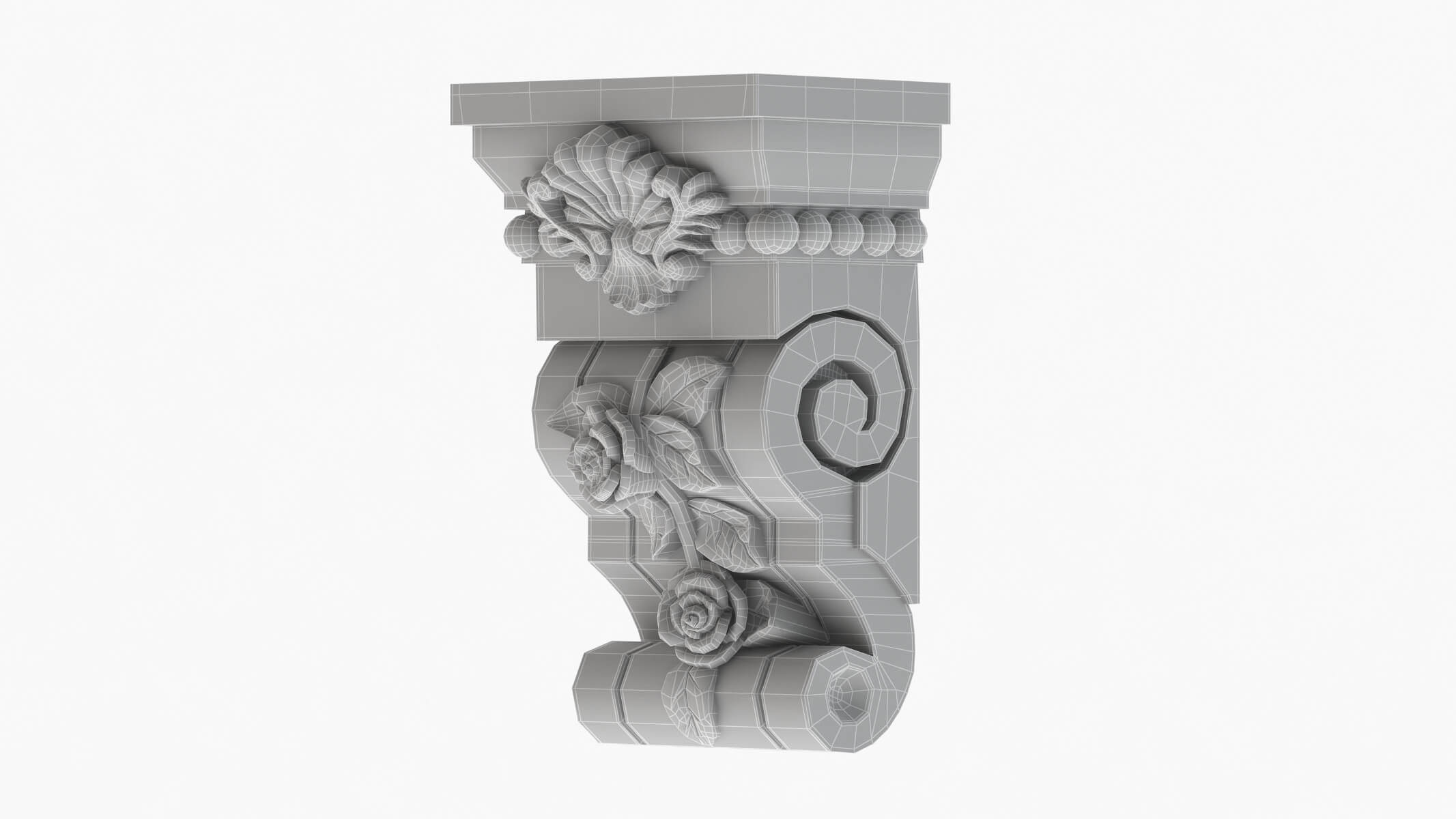 Scroll Corbel 18 - 3D Model by frezzy