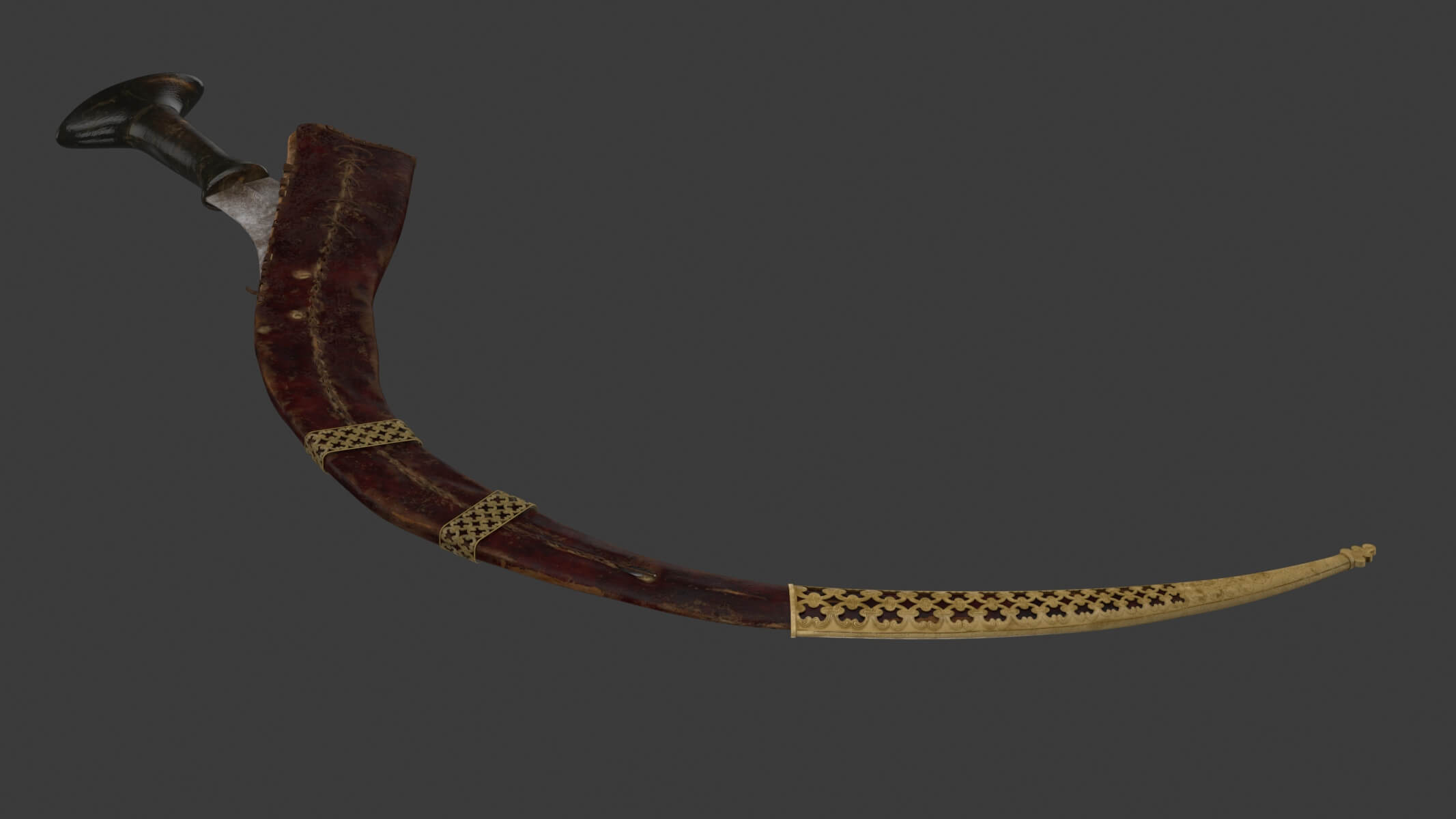 Shotel Curved Sword - 3D Model by frezzy
