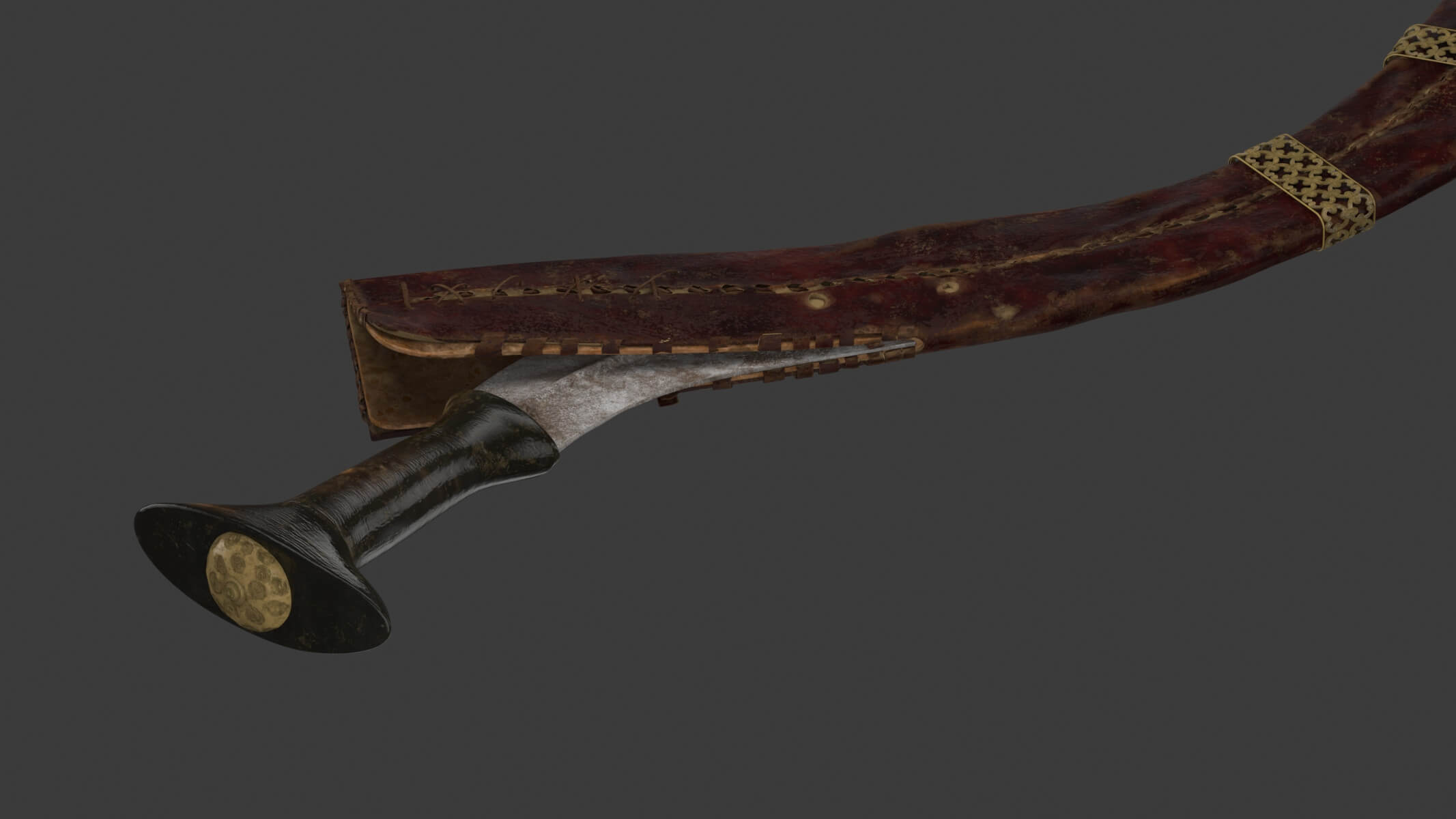 Shotel Curved Sword - 3D Model by frezzy
