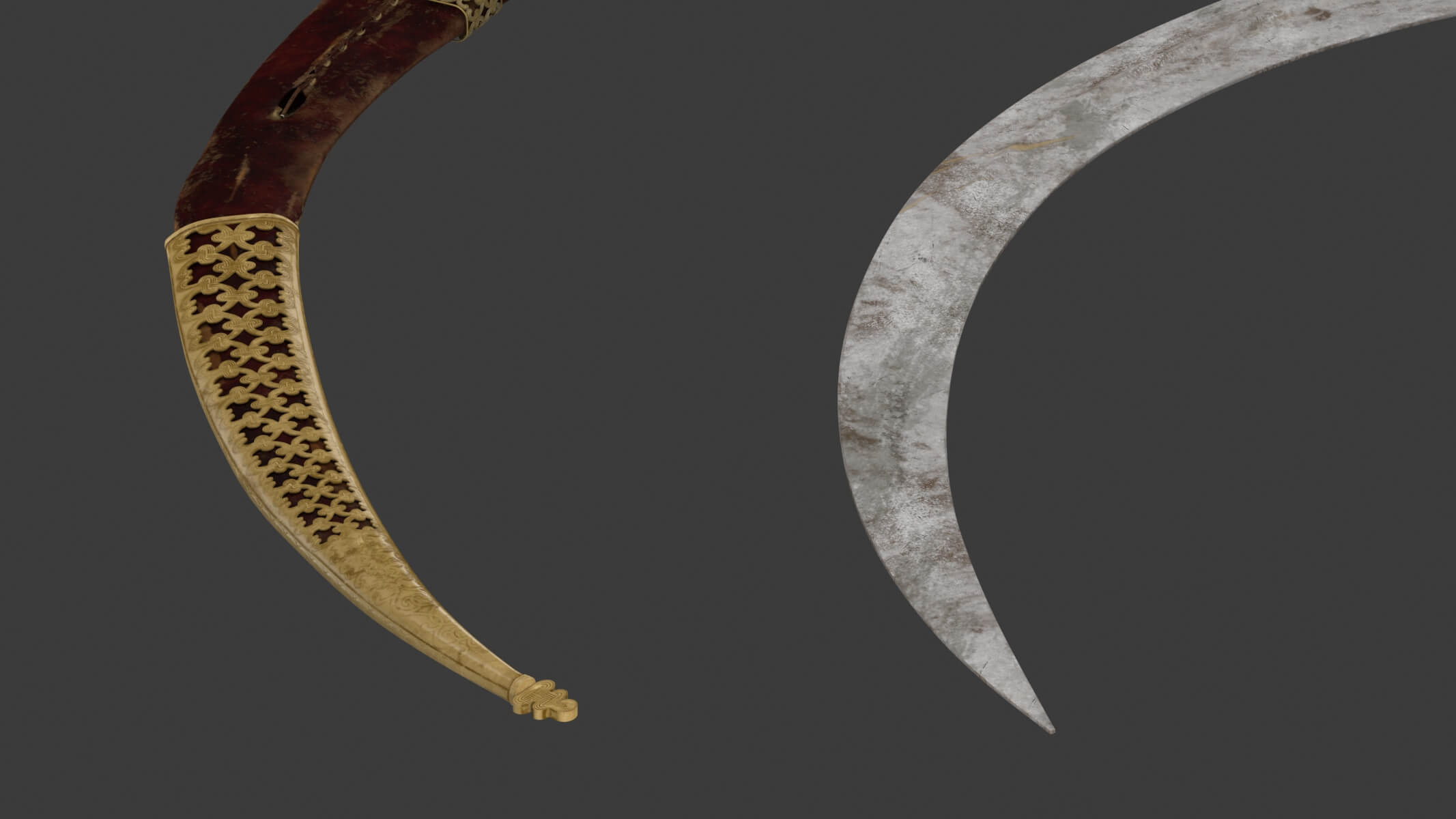 Shotel Curved Sword - 3D Model by frezzy