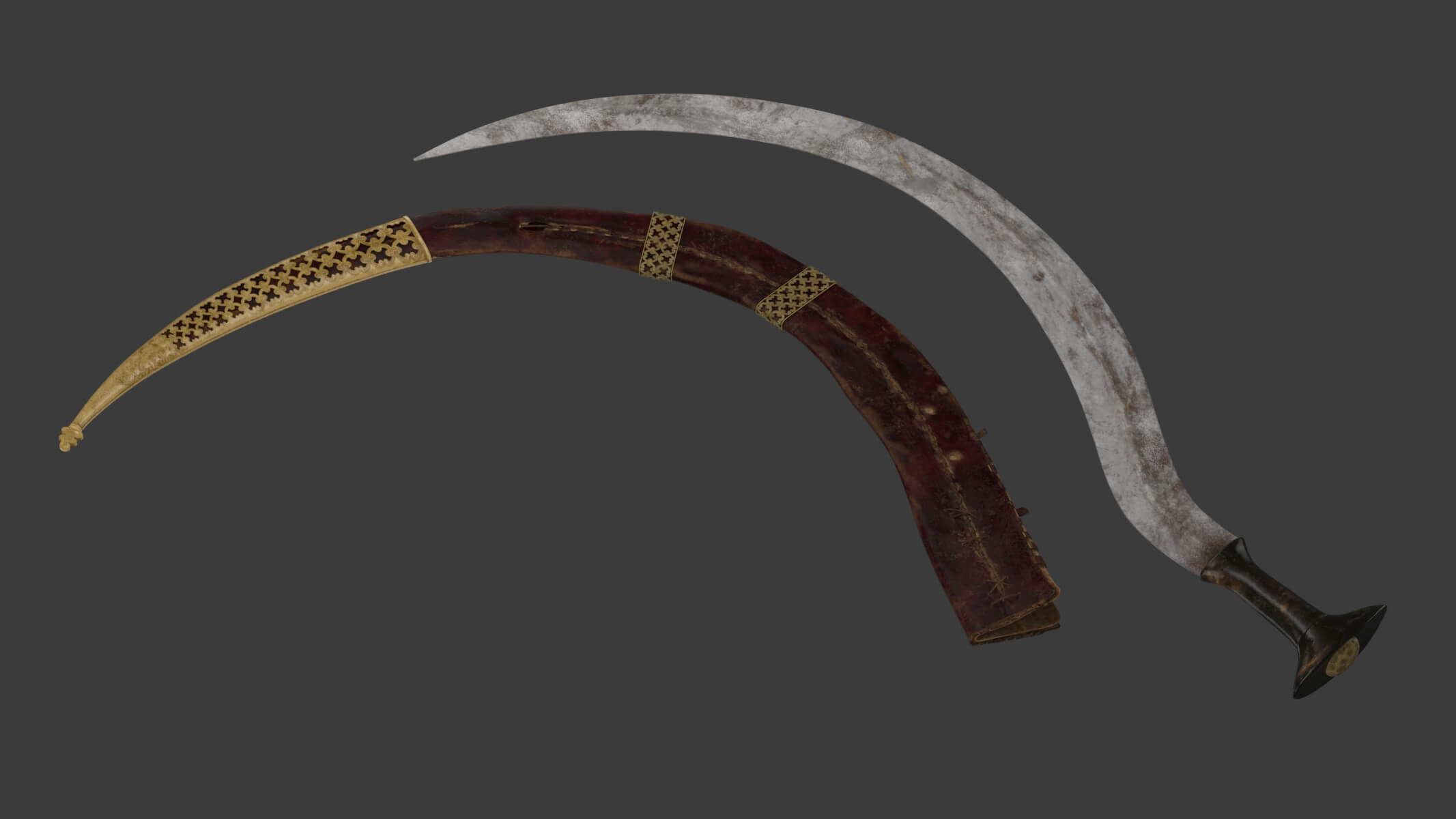 Shotel Curved Sword - 3D Model by frezzy