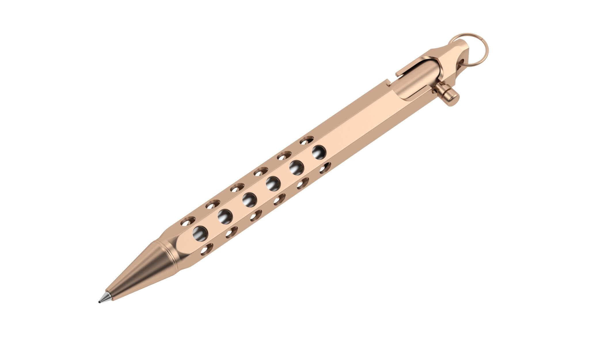 Six-Edge Solid Brass Pen 3D Model by frezzy