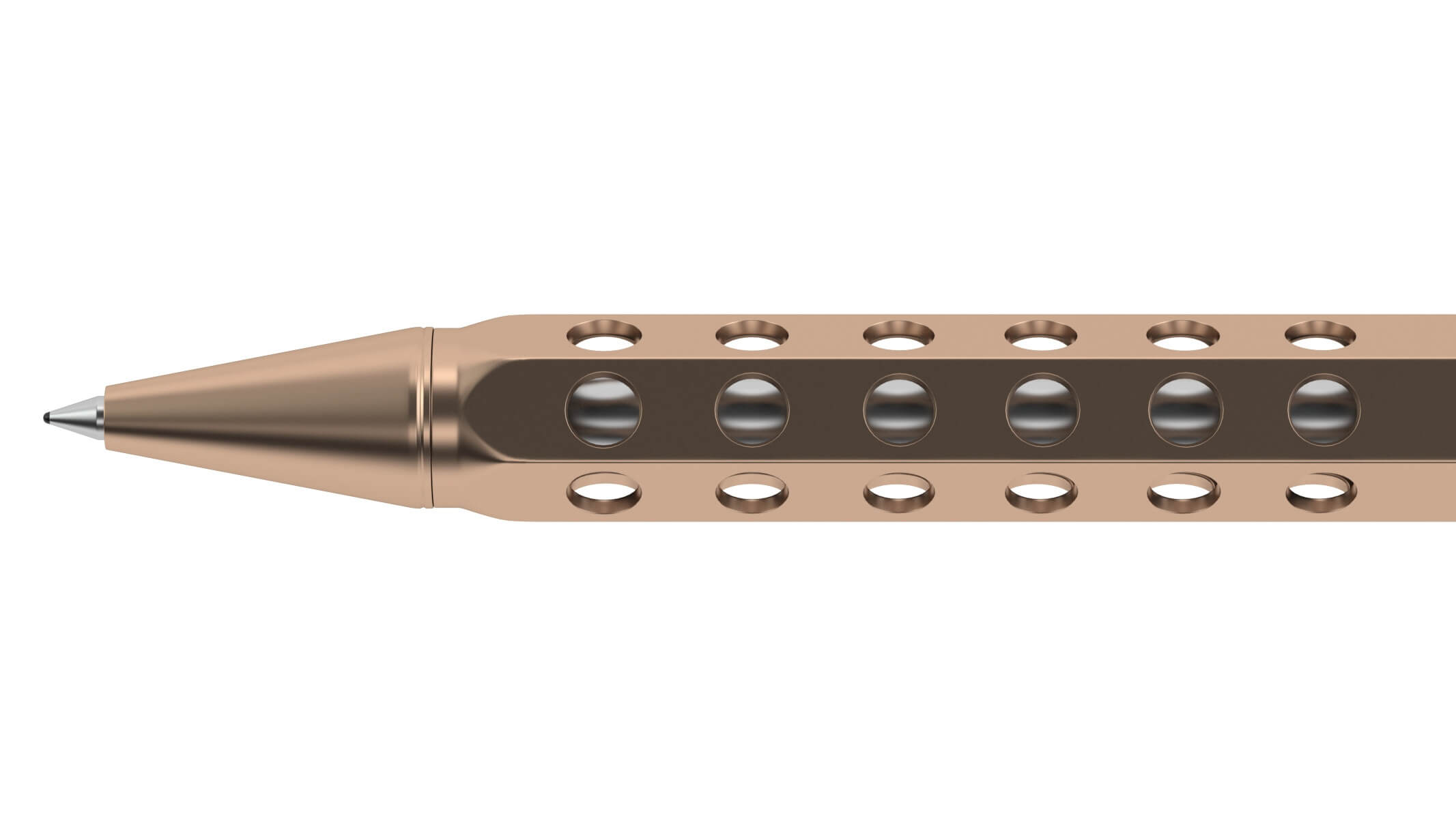 Six-Edge Solid Brass Pen 3D Model by frezzy