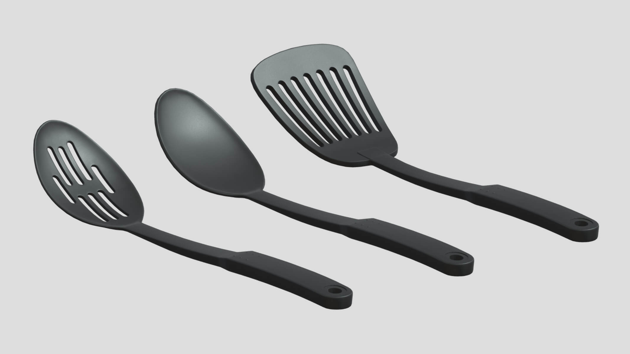Slotted Spoon and Sotted Spatula Low Poly - 3D Model by frezzy