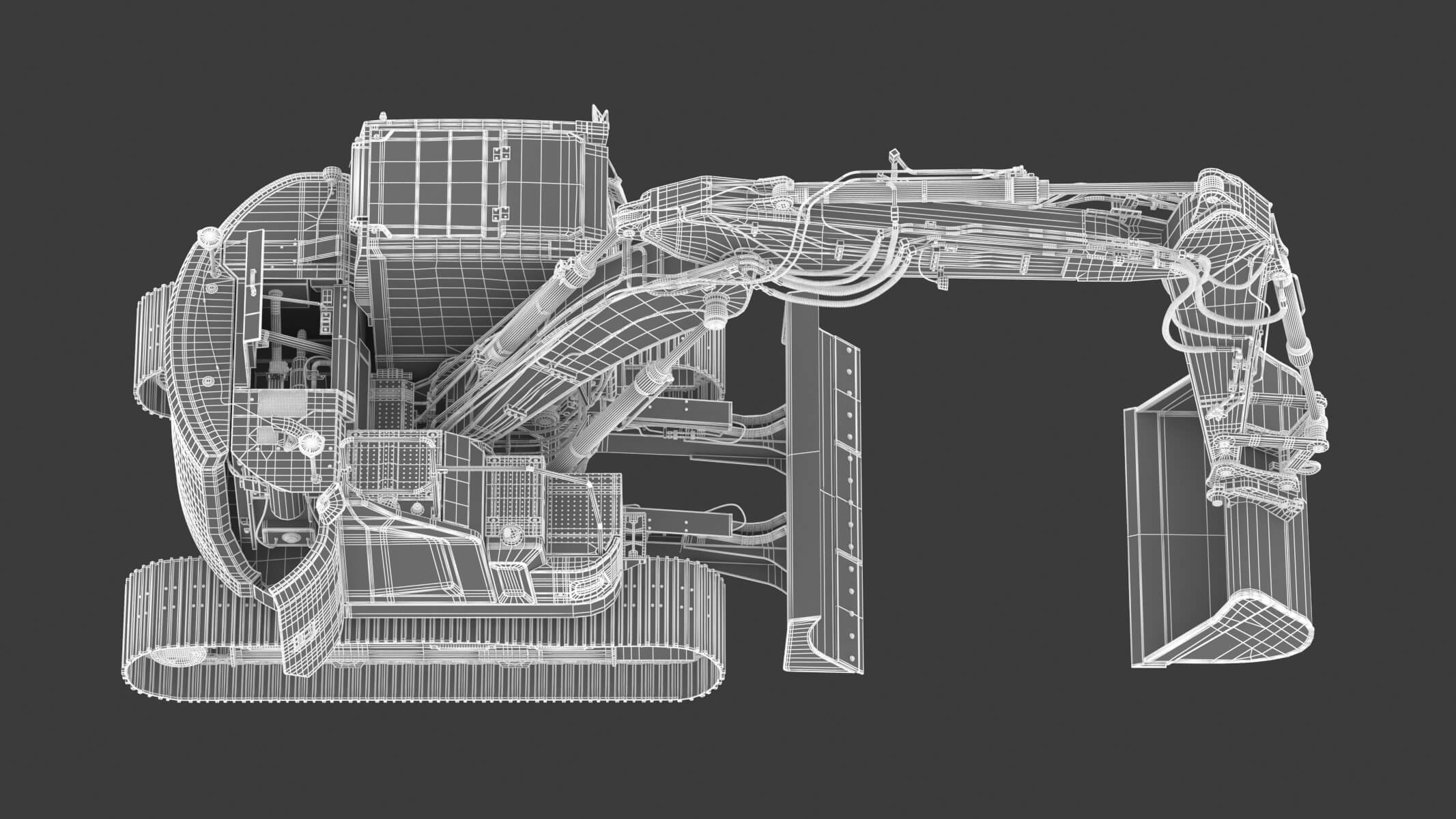 Small Excavator Triple Arm - 3D Model by frezzy