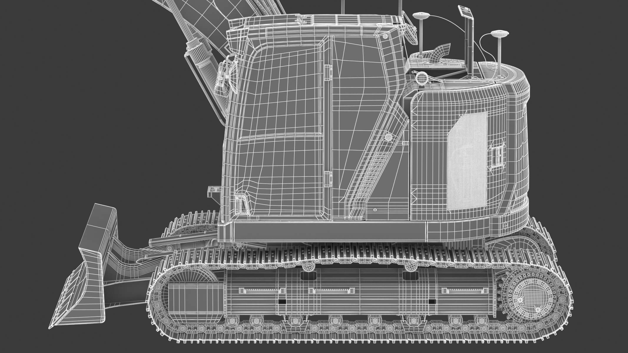 Small Excavator Triple Arm - 3D Model by frezzy