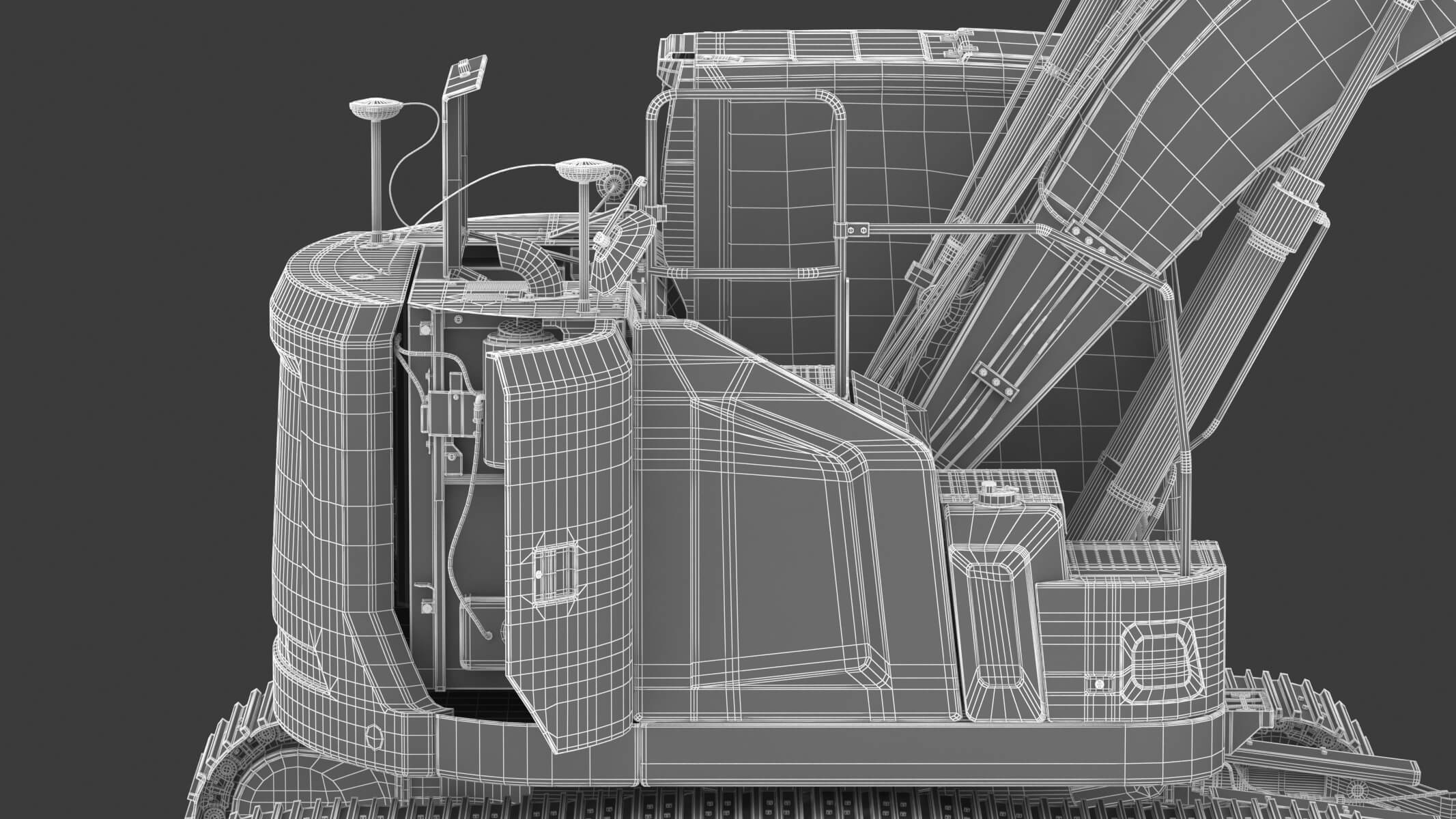 Small Excavator Triple Arm - 3D Model by frezzy