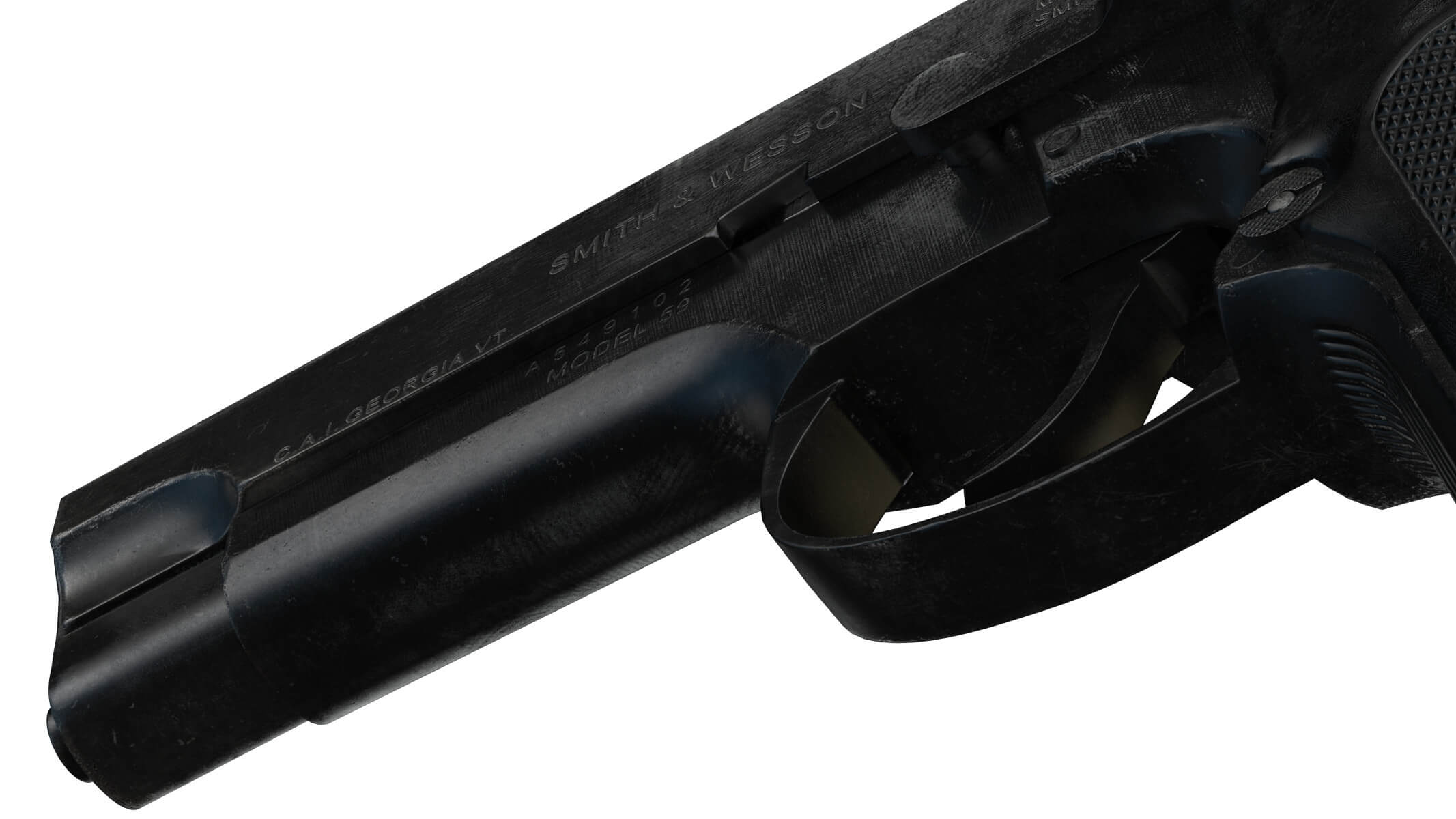 Smith Wesson Model 59 Low Poly by frezzy