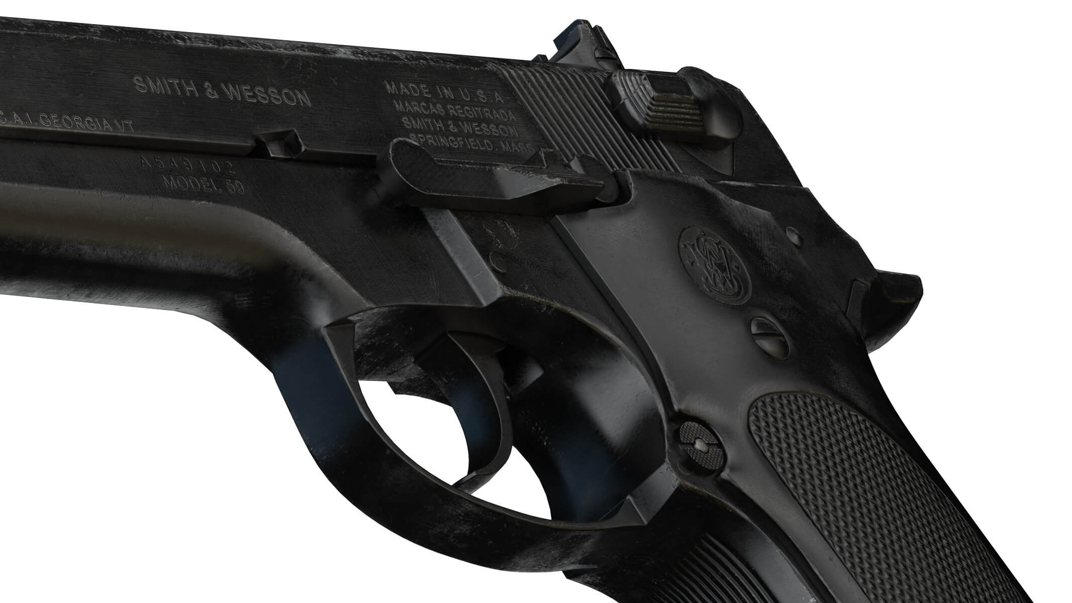 Smith Wesson Model 59 Low Poly by frezzy