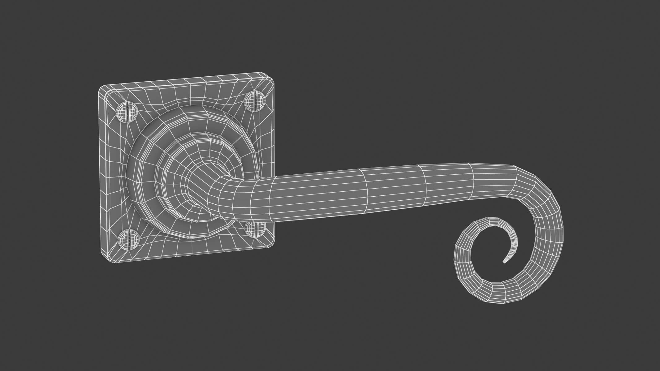 Square Stonebridge Curl Door Handle - 3D Model by frezzy