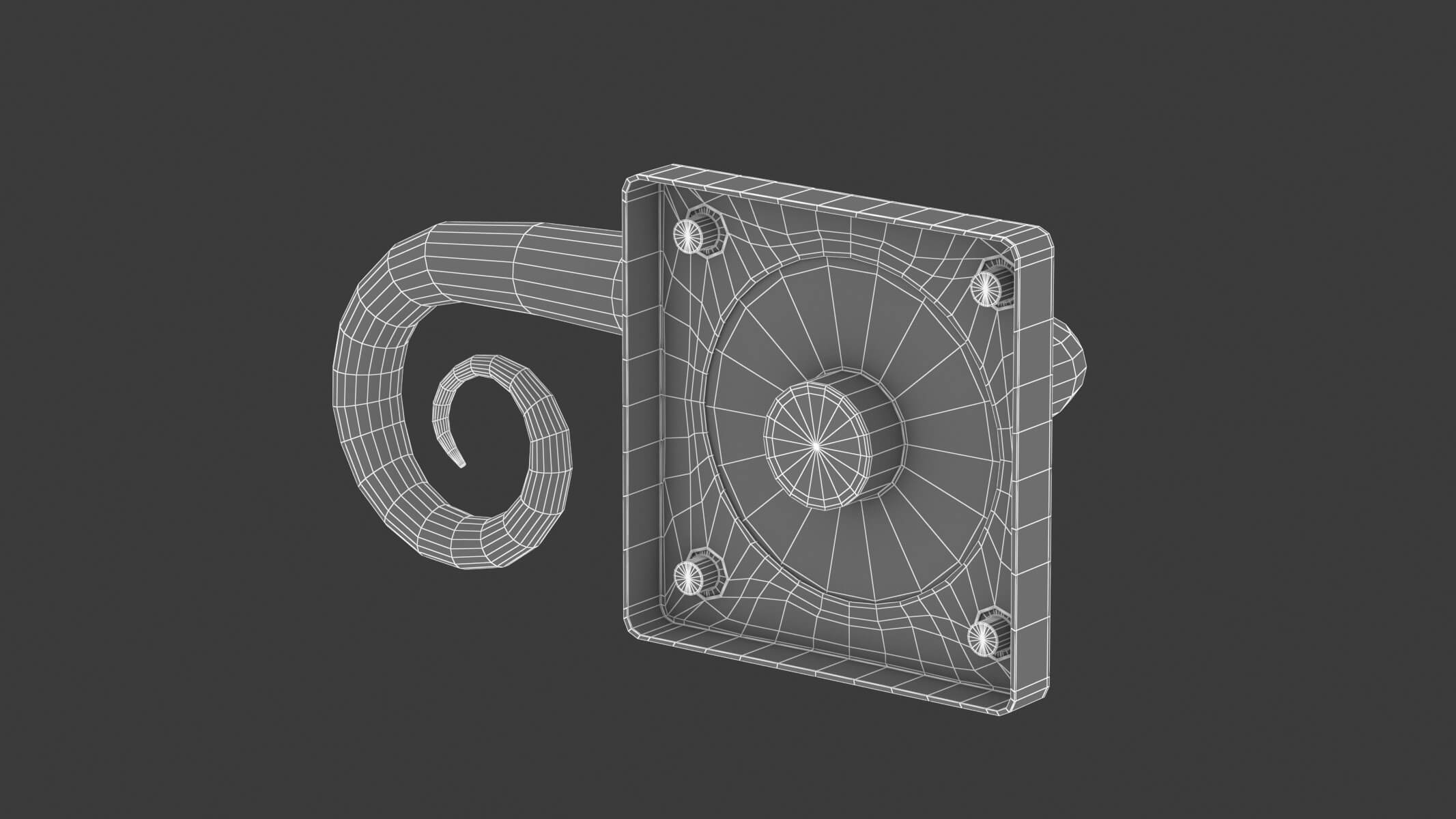 Square Stonebridge Curl Door Handle - 3D Model by frezzy