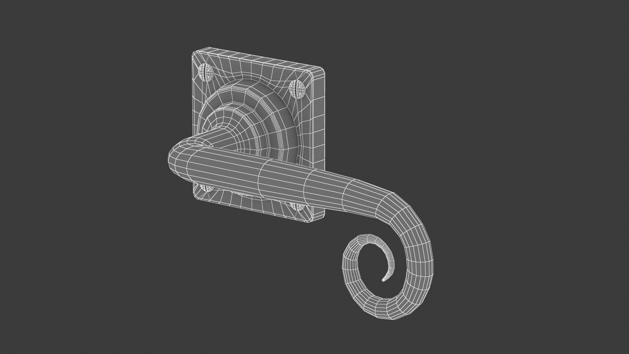 Square Stonebridge Curl Door Handle - 3D Model by frezzy