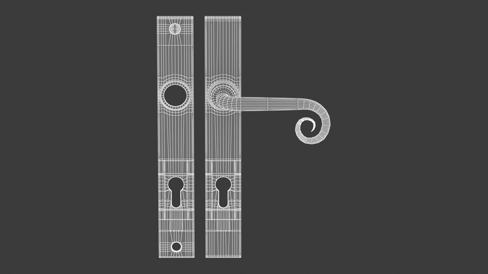 Stonebridge Curl Multipoint Door Handle - 3D Model by frezzy