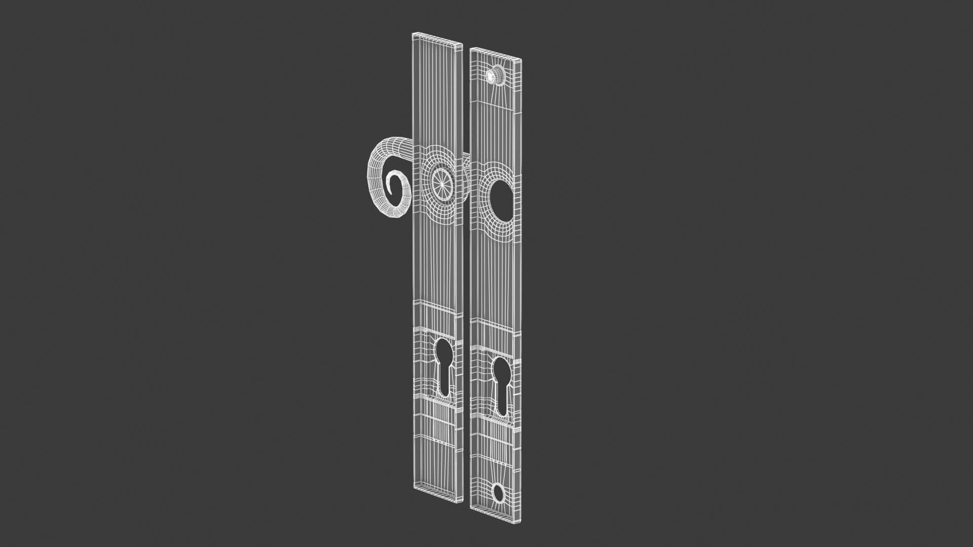 Stonebridge Curl Multipoint Door Handle - 3D Model by frezzy