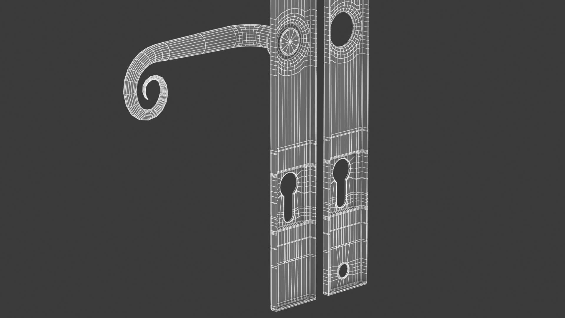 Stonebridge Curl Multipoint Door Handle - 3D Model by frezzy