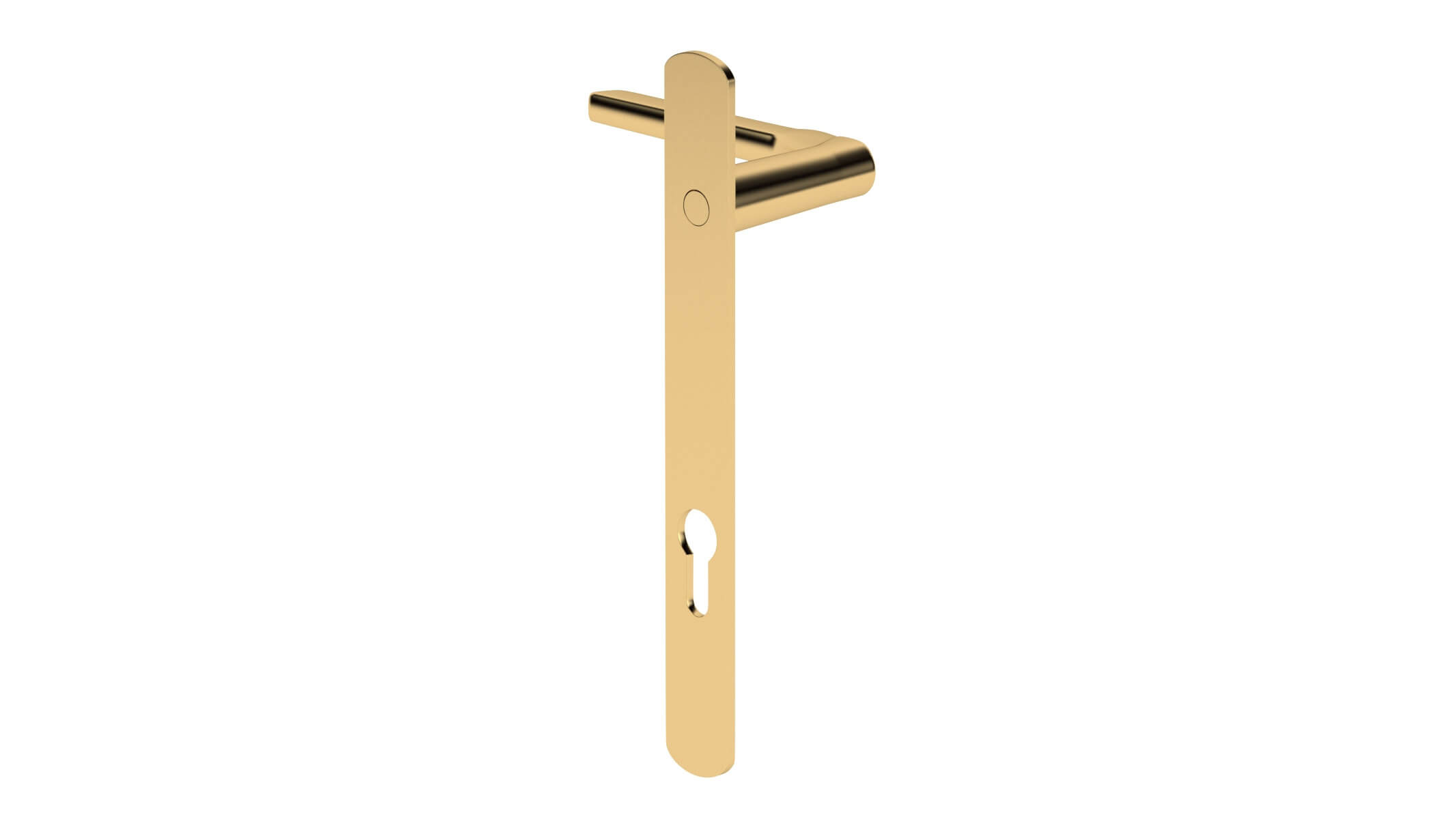 Straight Narrow Door Handle Brass - 3D Model by frezzy