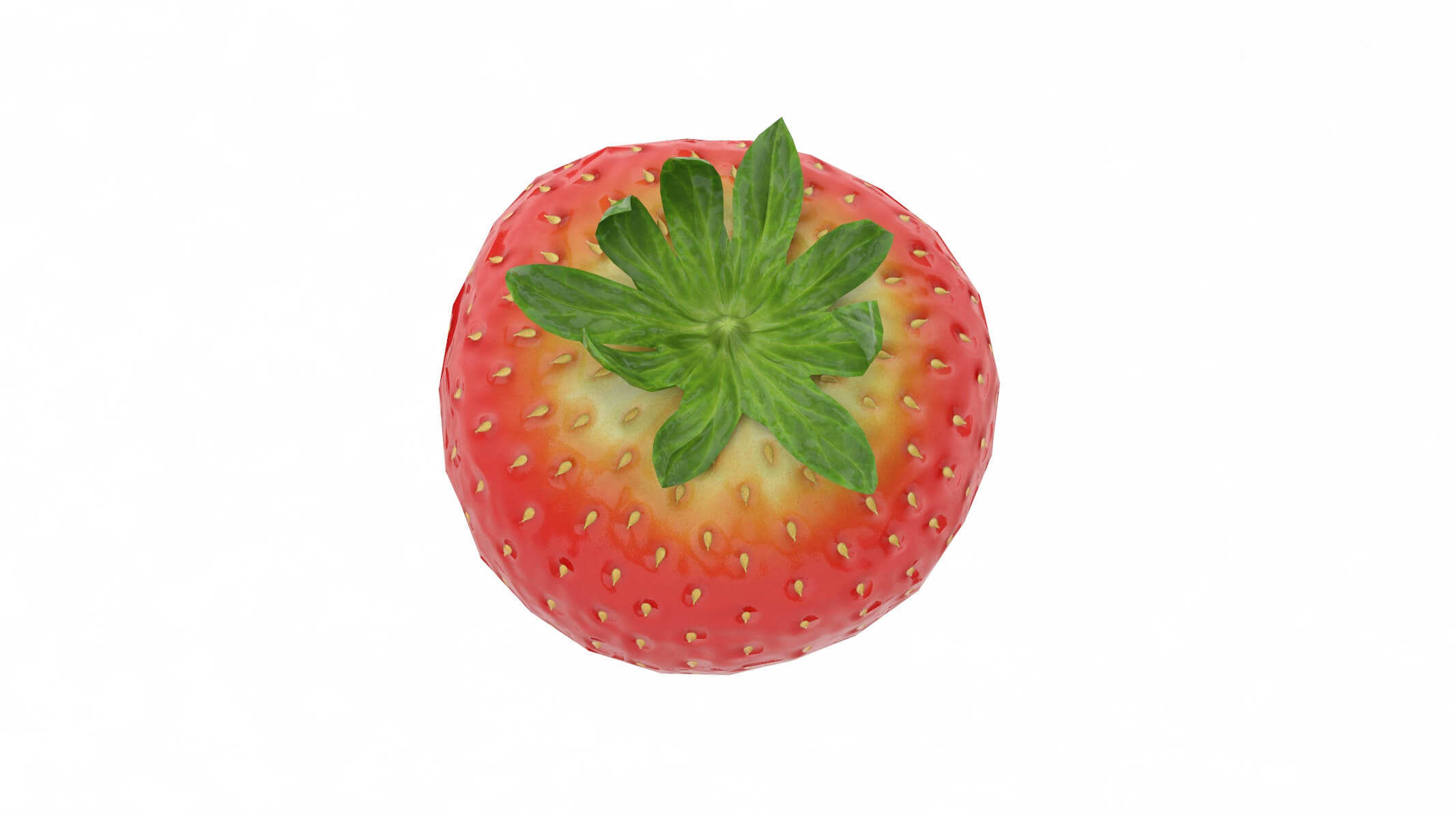 Strawberry Low Poly - 3D Model by frezzy