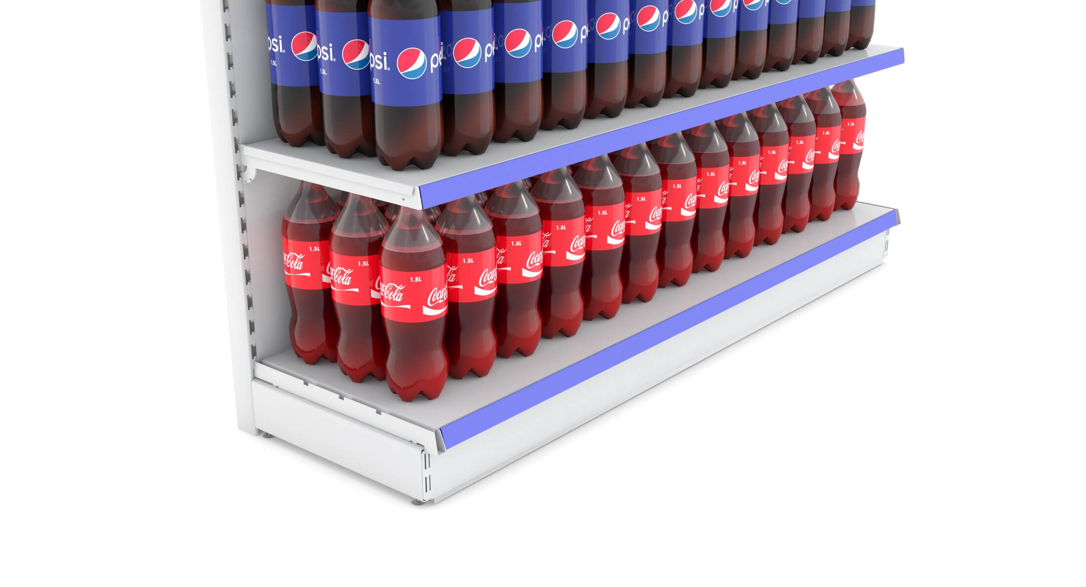 Supermarket Beverage Single Shelf - 3D Model by frezzy