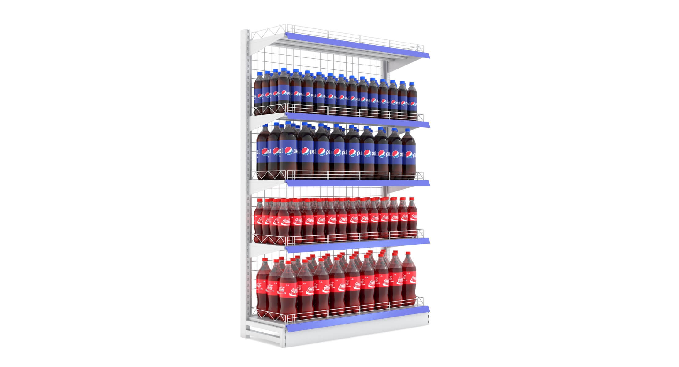 Supermarket Beverage Single Wire Shelf - 3D Model by frezzy