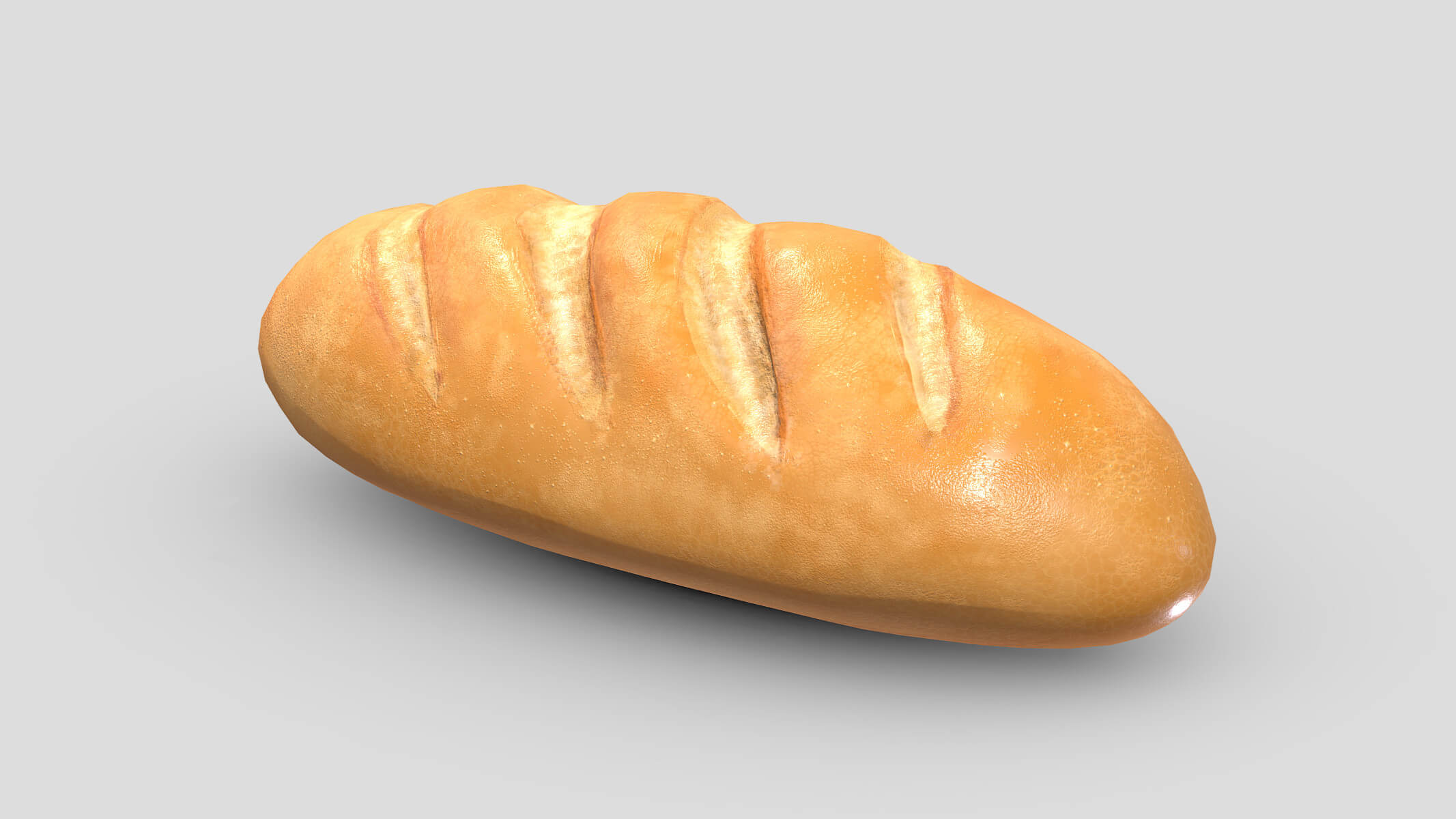 Supermarket Bread 02 Low Poly - 3D Model by frezzy