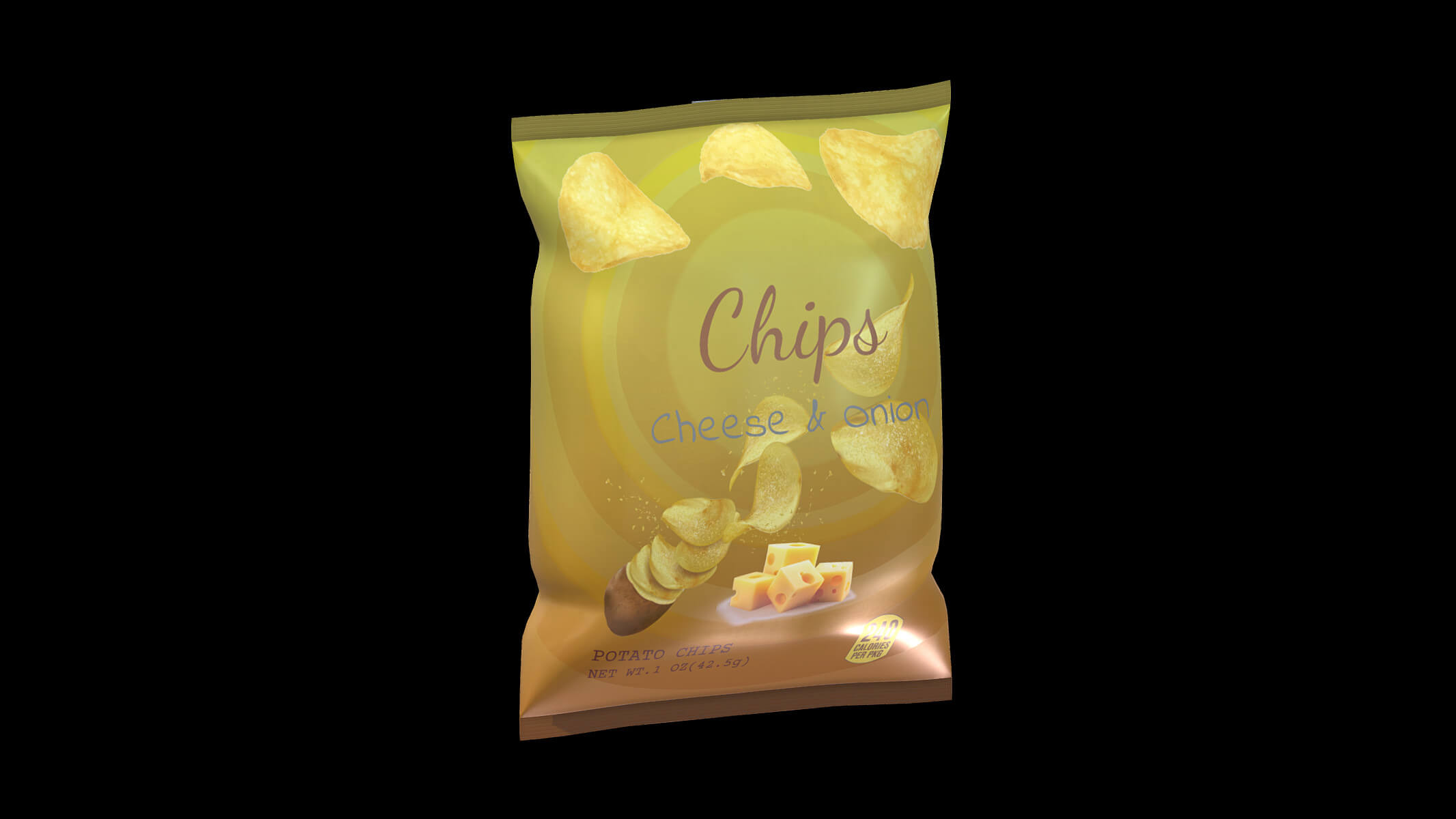 Supermarket Chips 01 Low Poly - 3D Model by frezzy