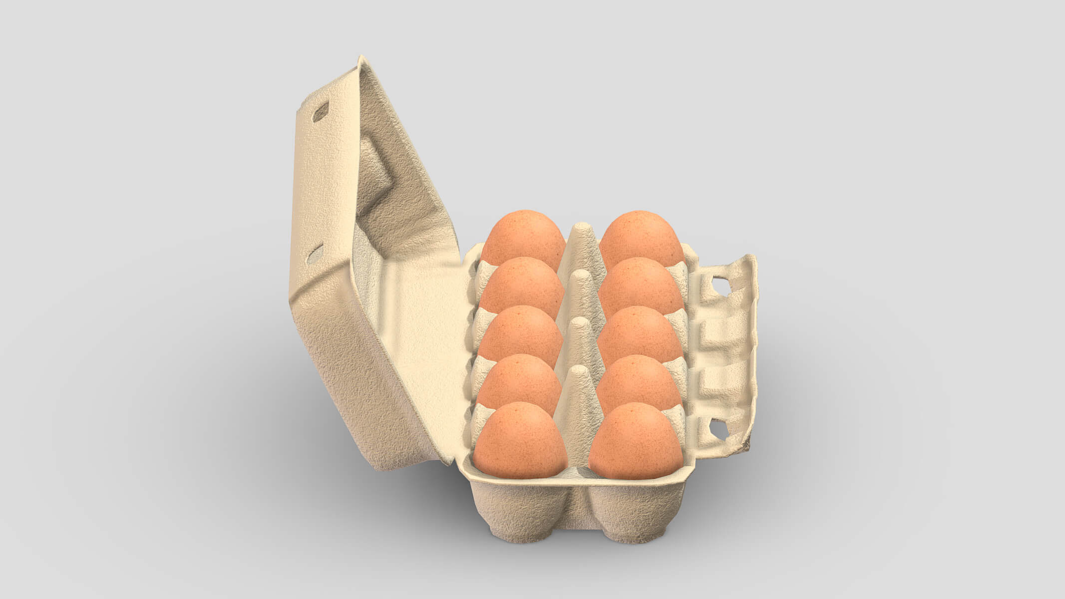 Supermarket Eggs Container 02 Low Poly - 3D Model by frezzy