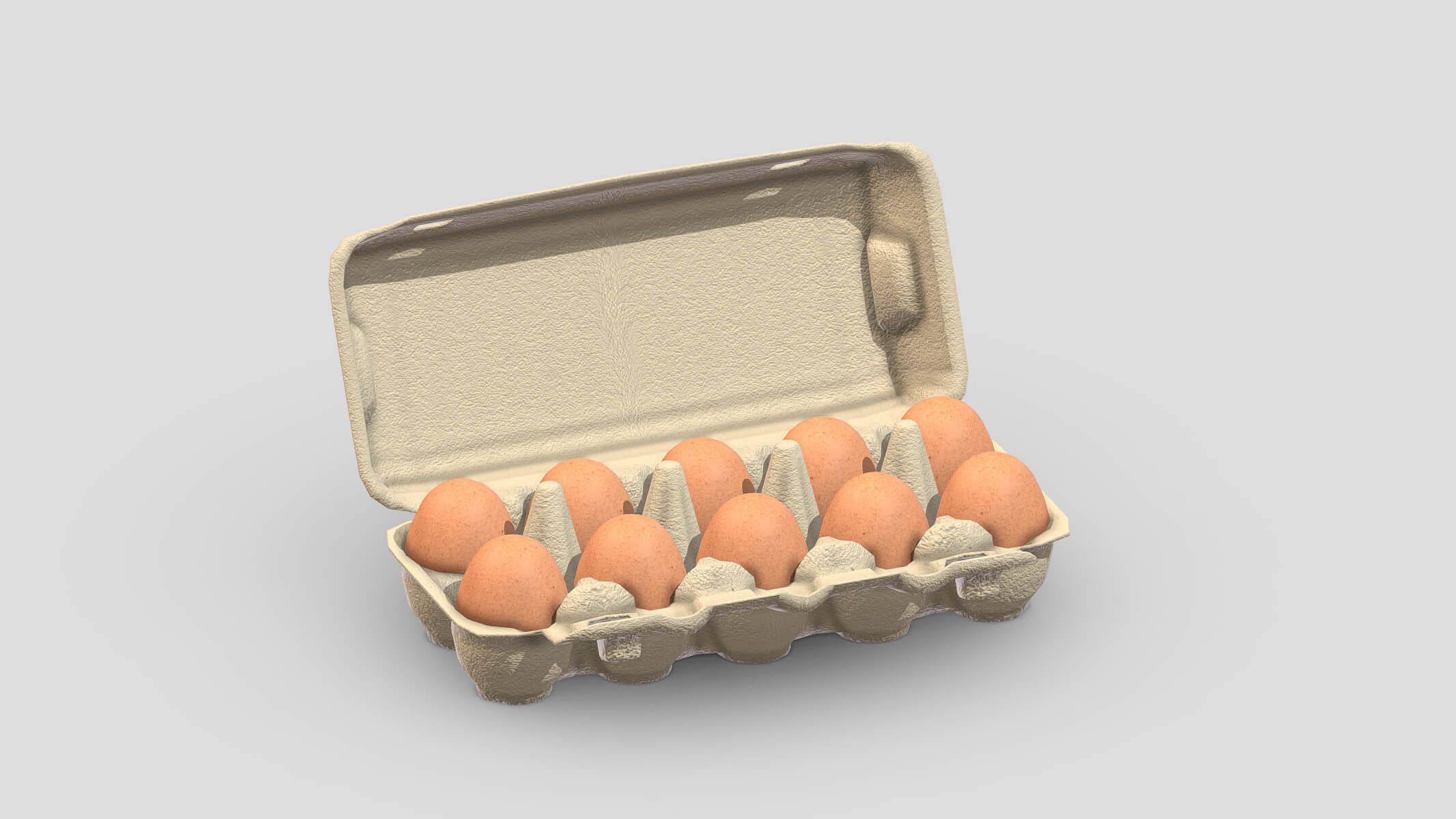 Supermarket Eggs Container 02 Low Poly - 3D Model by frezzy