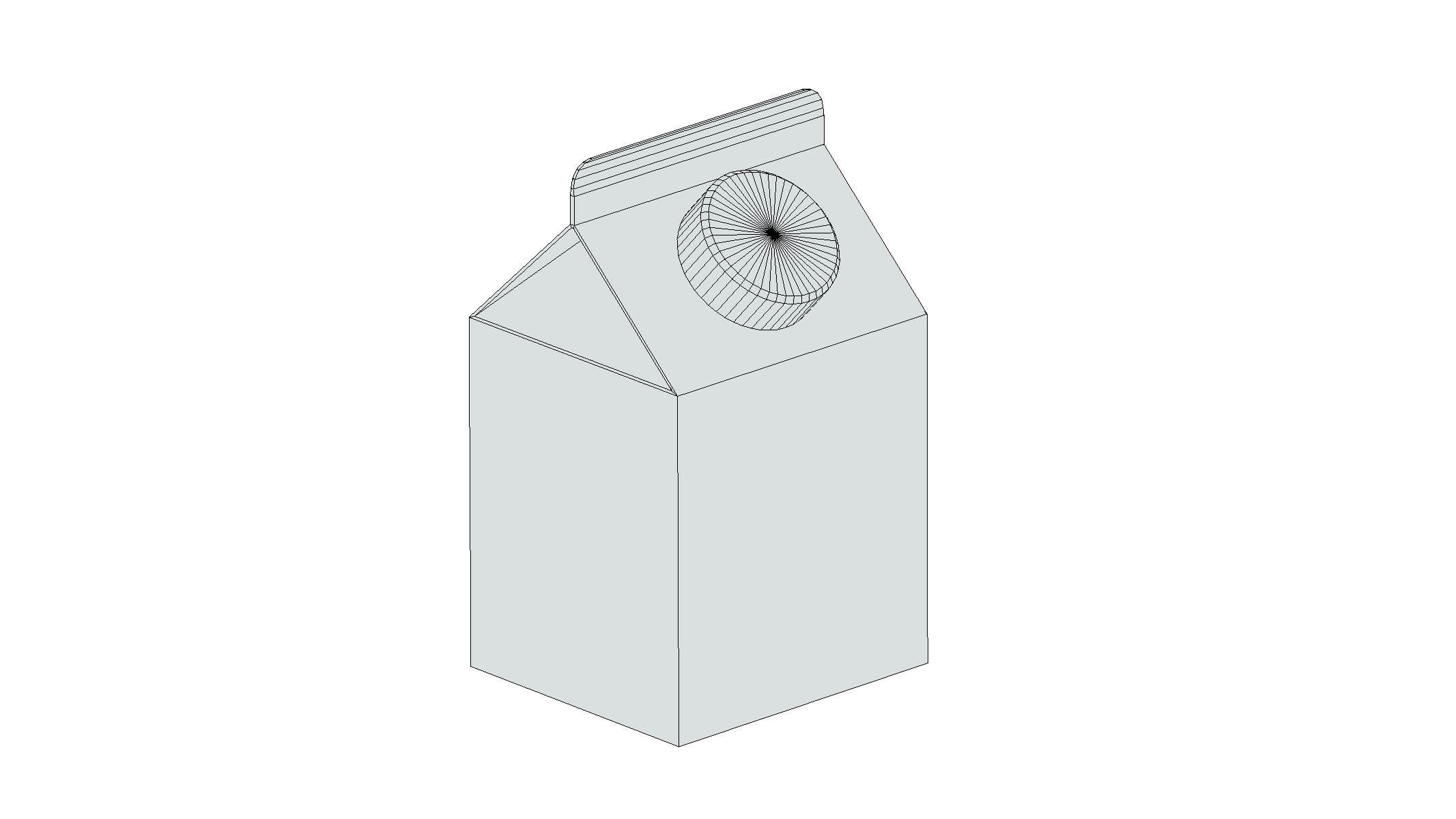 Supermarket Milk Carton 01 Low Poly - 3D Model by frezzy