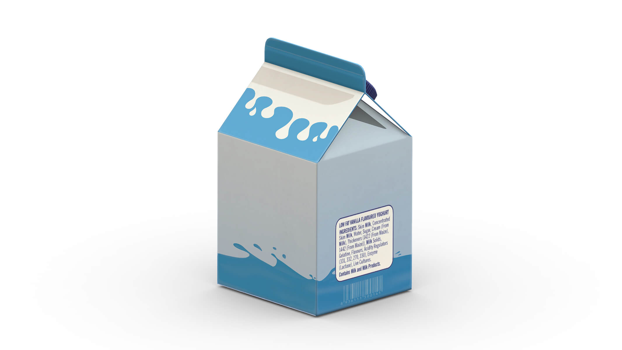 Supermarket Milk Carton 01 Low Poly - 3D Model by frezzy