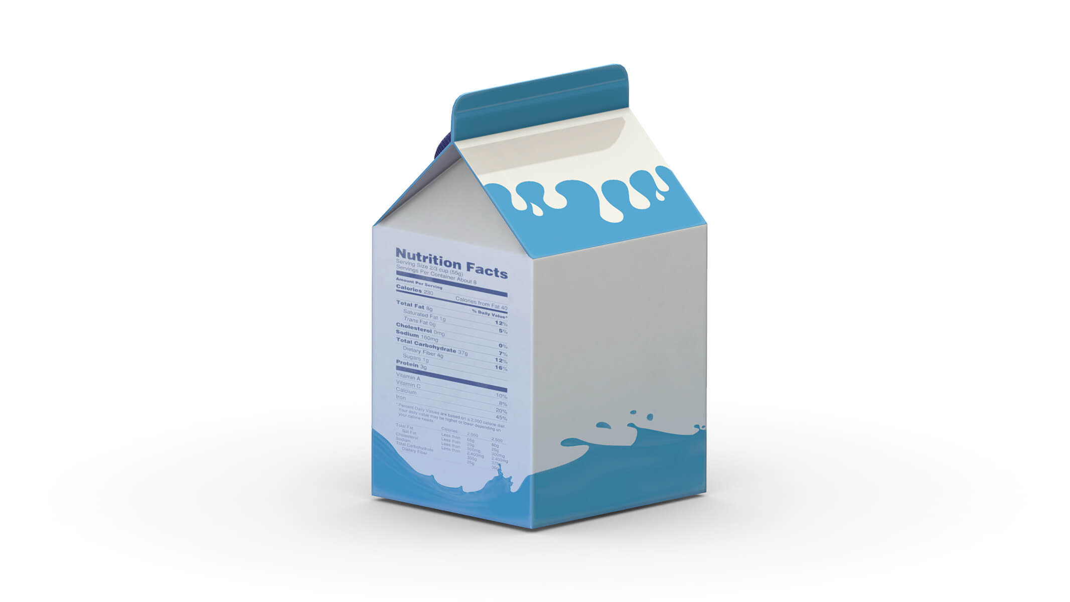 Supermarket Milk Carton 01 Low Poly - 3D Model by frezzy