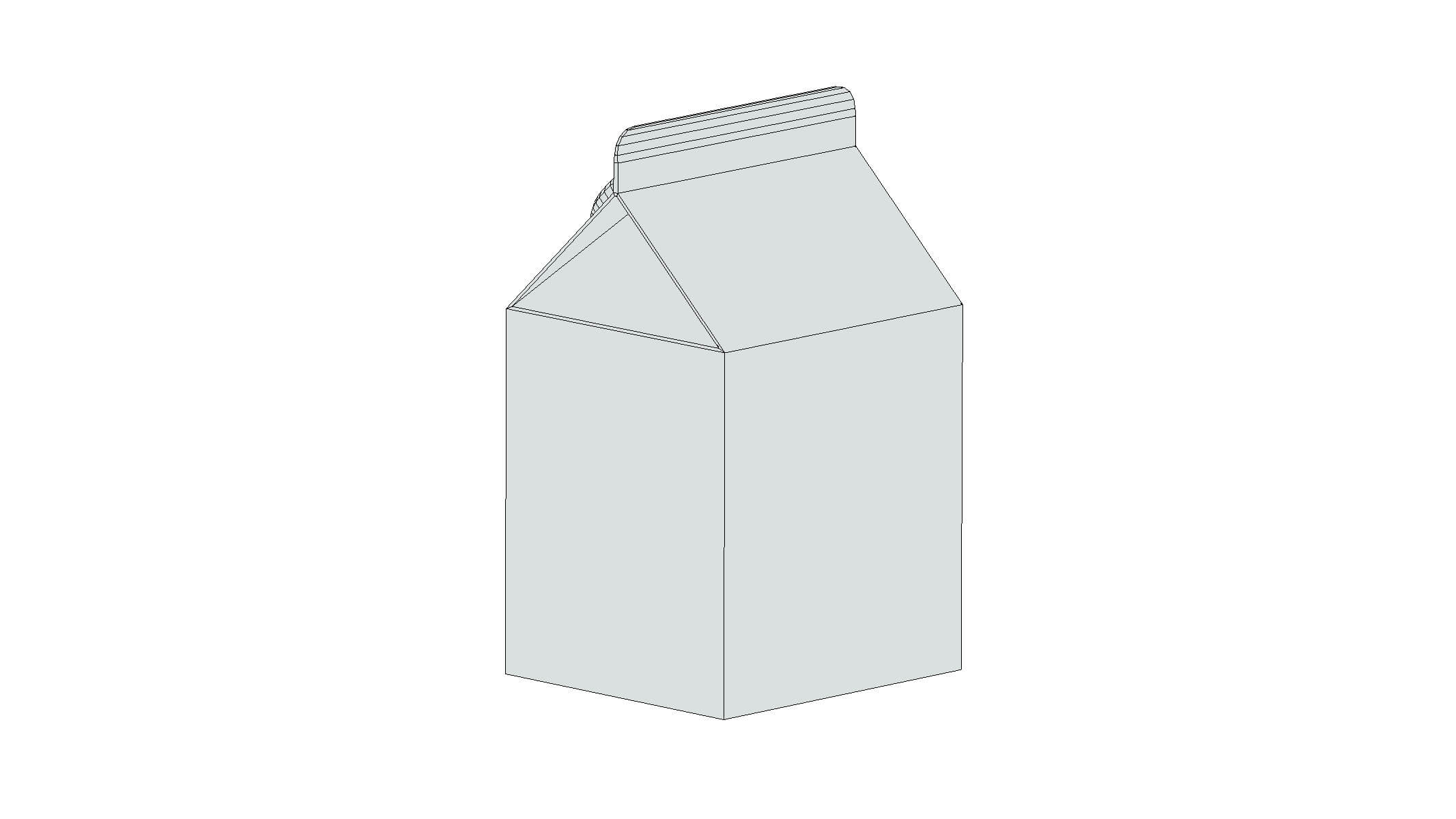 Supermarket Milk Carton 01 Low Poly - 3D Model by frezzy