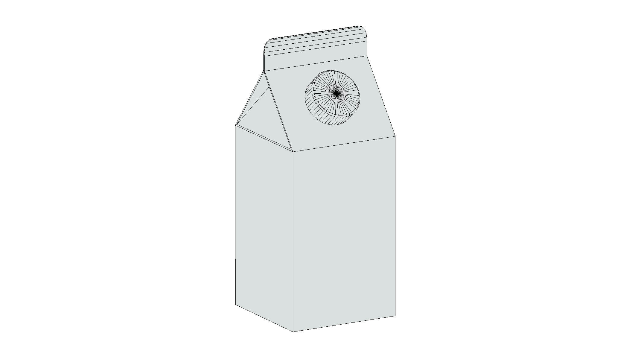 Supermarket Milk Carton 02 Low Poly - 3D Model by frezzy