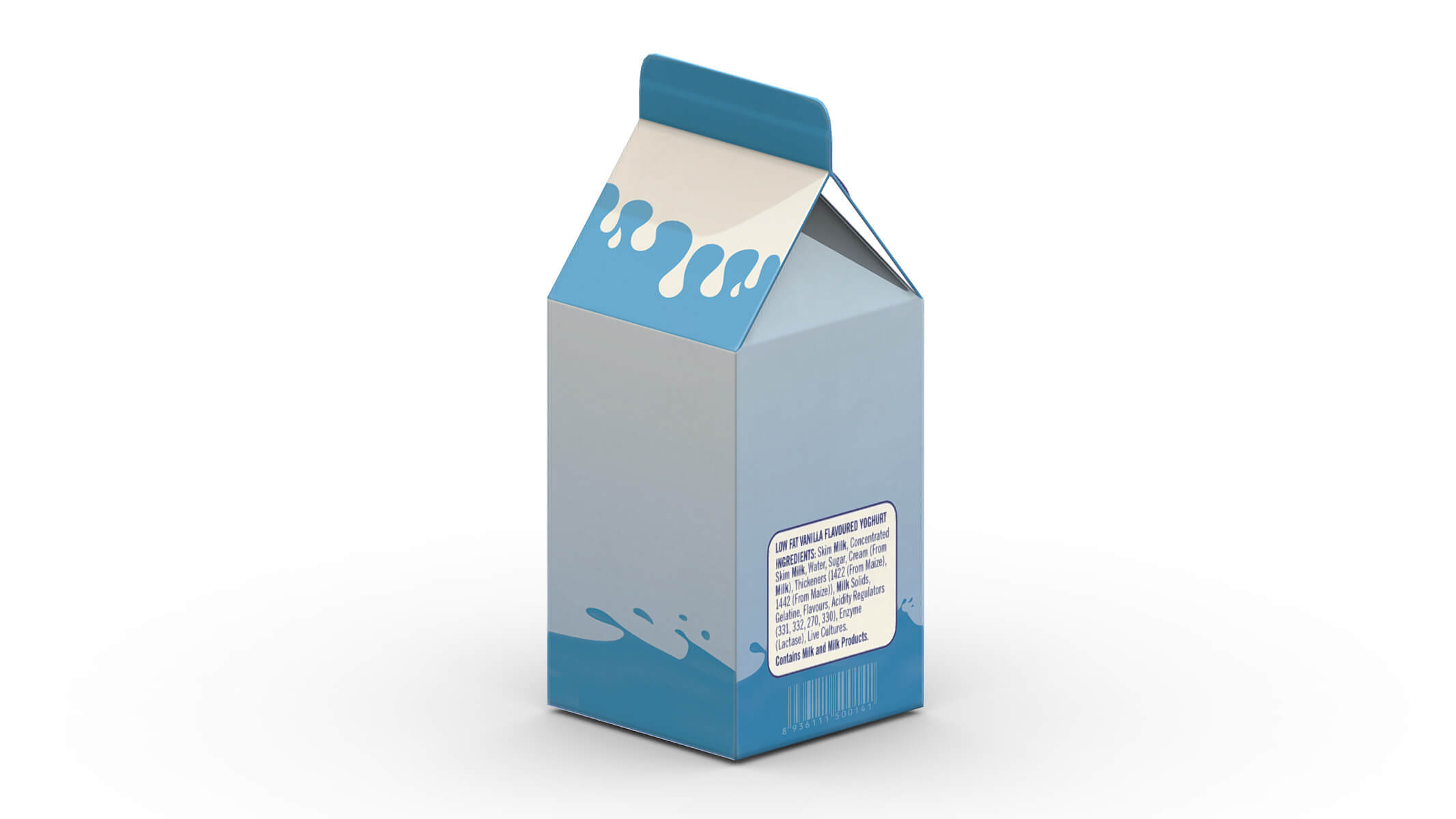 Supermarket Milk Carton 02 Low Poly - 3D Model by frezzy