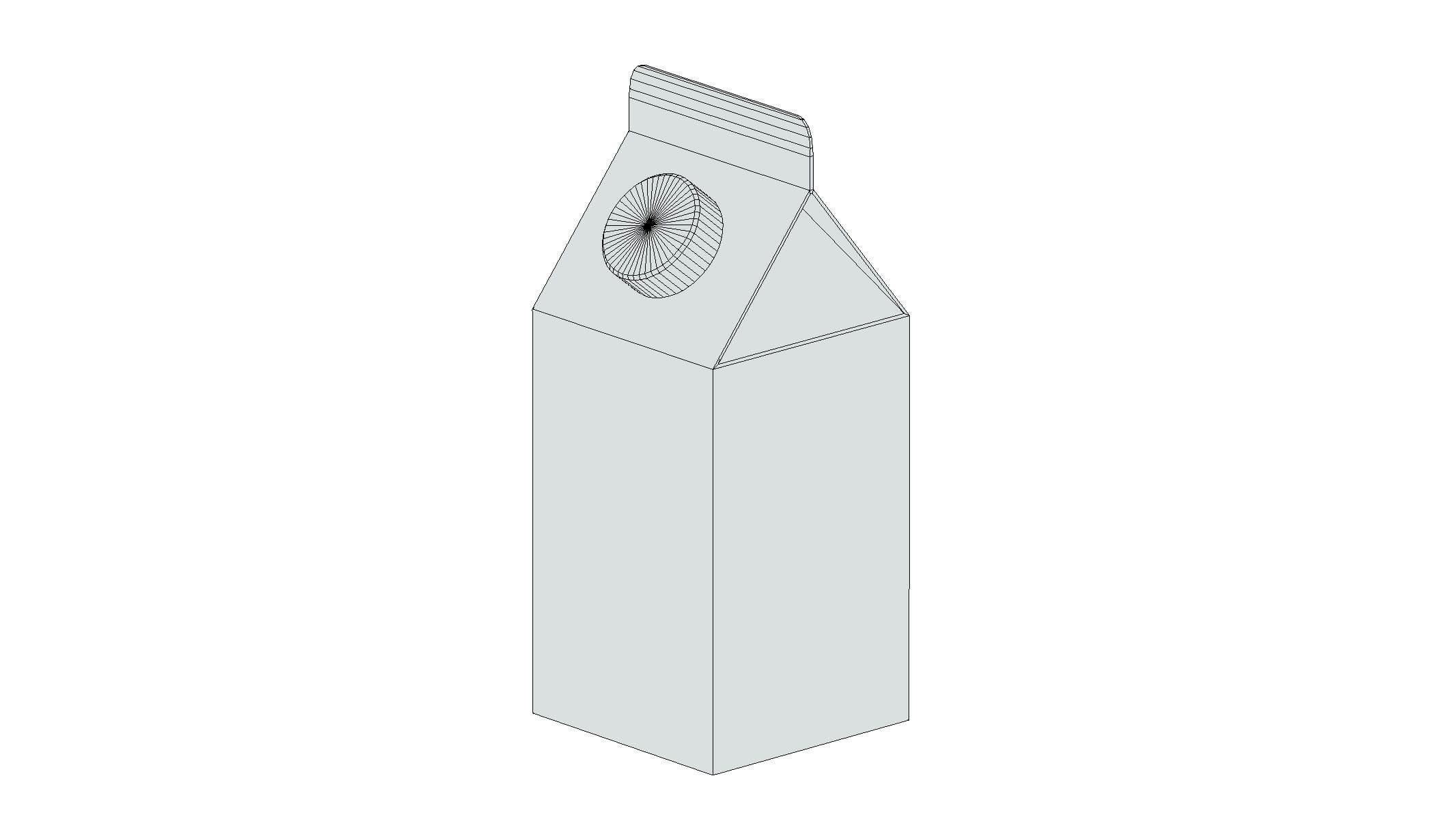 Supermarket Milk Carton 02 Low Poly - 3D Model by frezzy