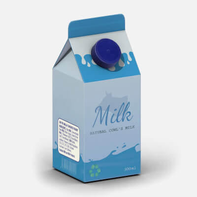 Supermarket Milk Carton 02 Low Poly - 3D Model by frezzy