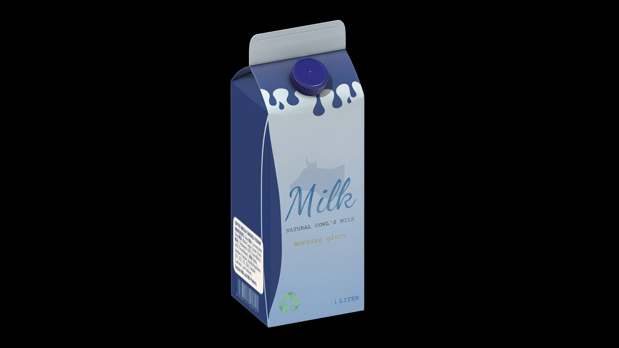 Supermarket Milk Carton 03 Low Poly - 3D Model by frezzy